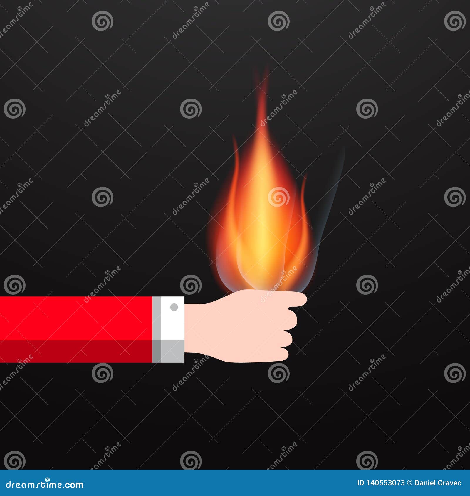 Flame in Human Hand - Vector Fire Symbol Stock Vector - Illustration of ...