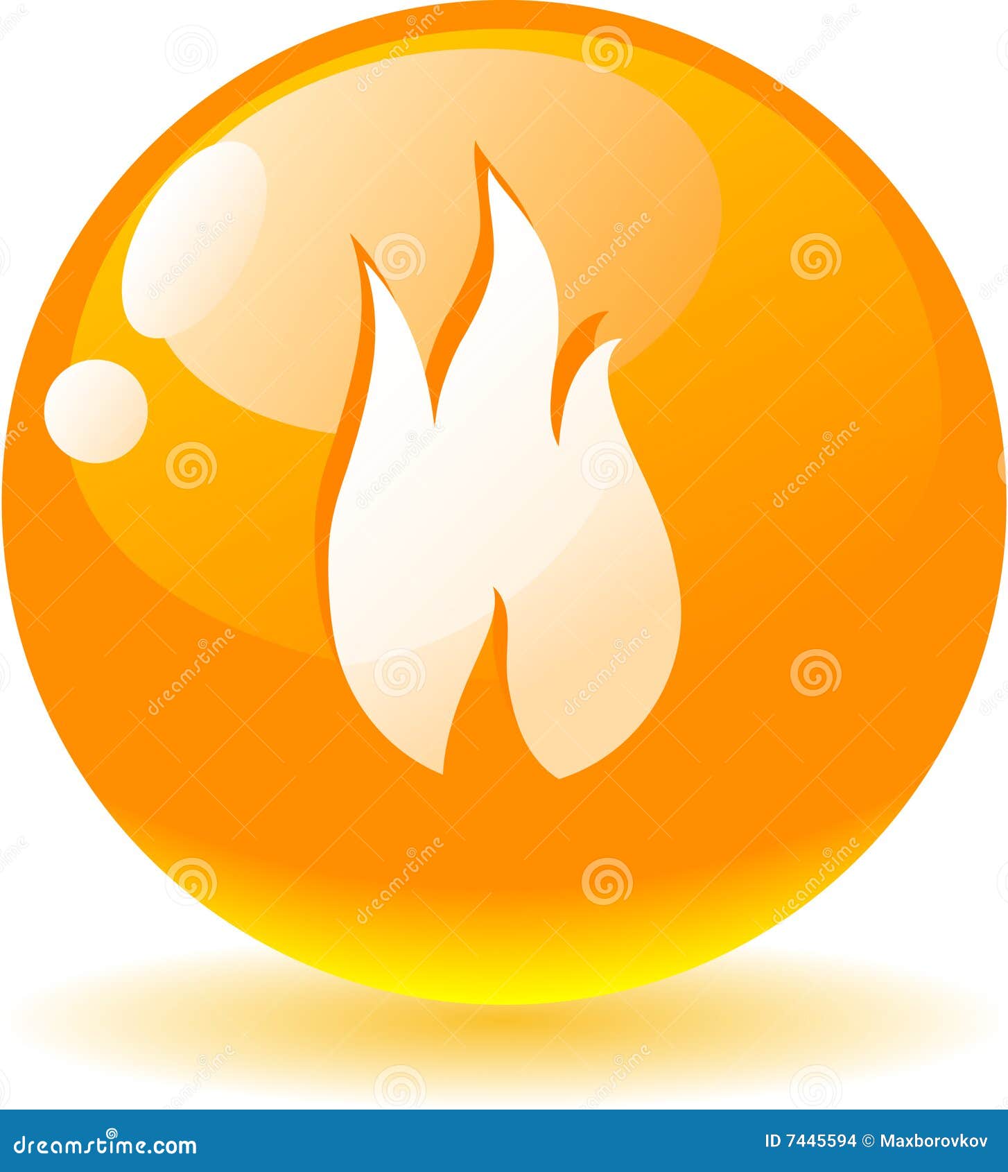 Flame icon. stock vector. Illustration of flame, shiny - 7445594