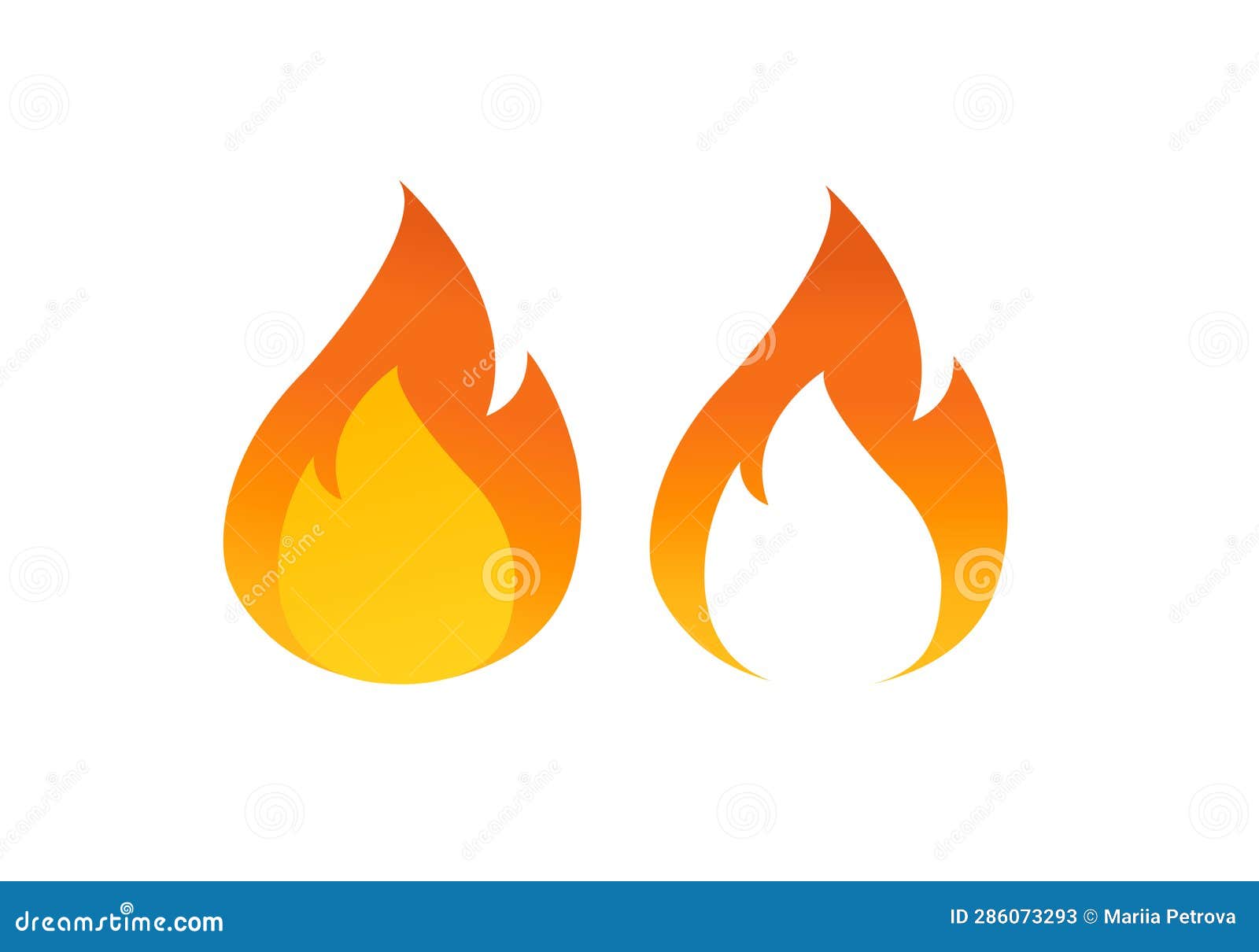 Flame Icon. Fire, Bonfire, Burning Emblem in Flat Design Stock Vector ...