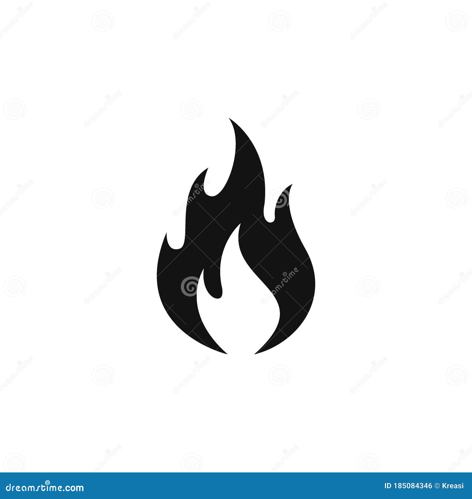 Flame Icon Logo Flat Vector Illustration Stock Vector - Illustration of ...