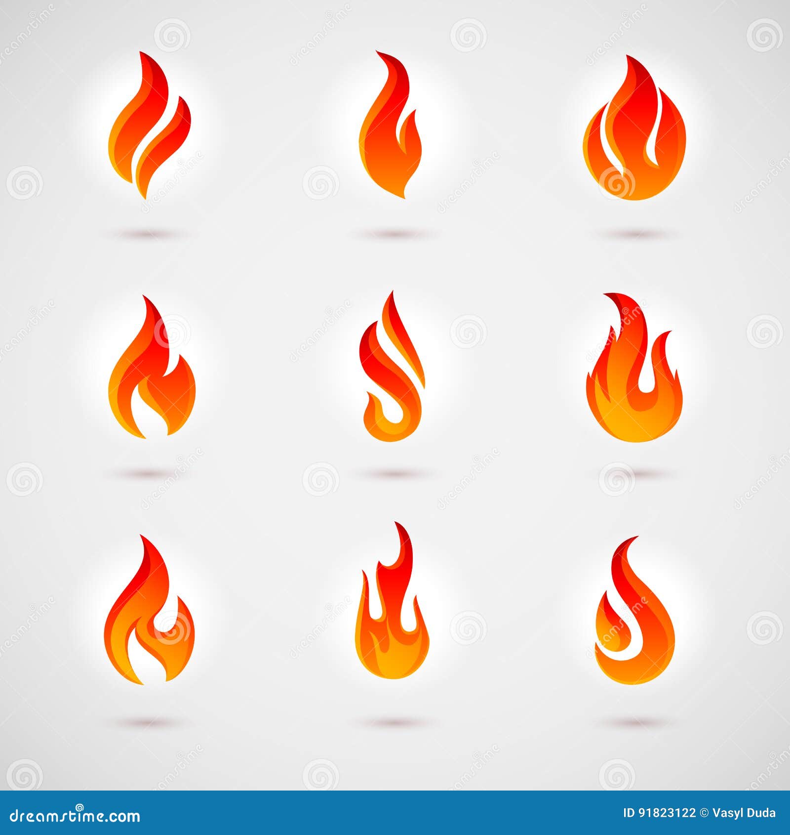 Flame Icons stock vector. Illustration of explosion, fire - 91823122