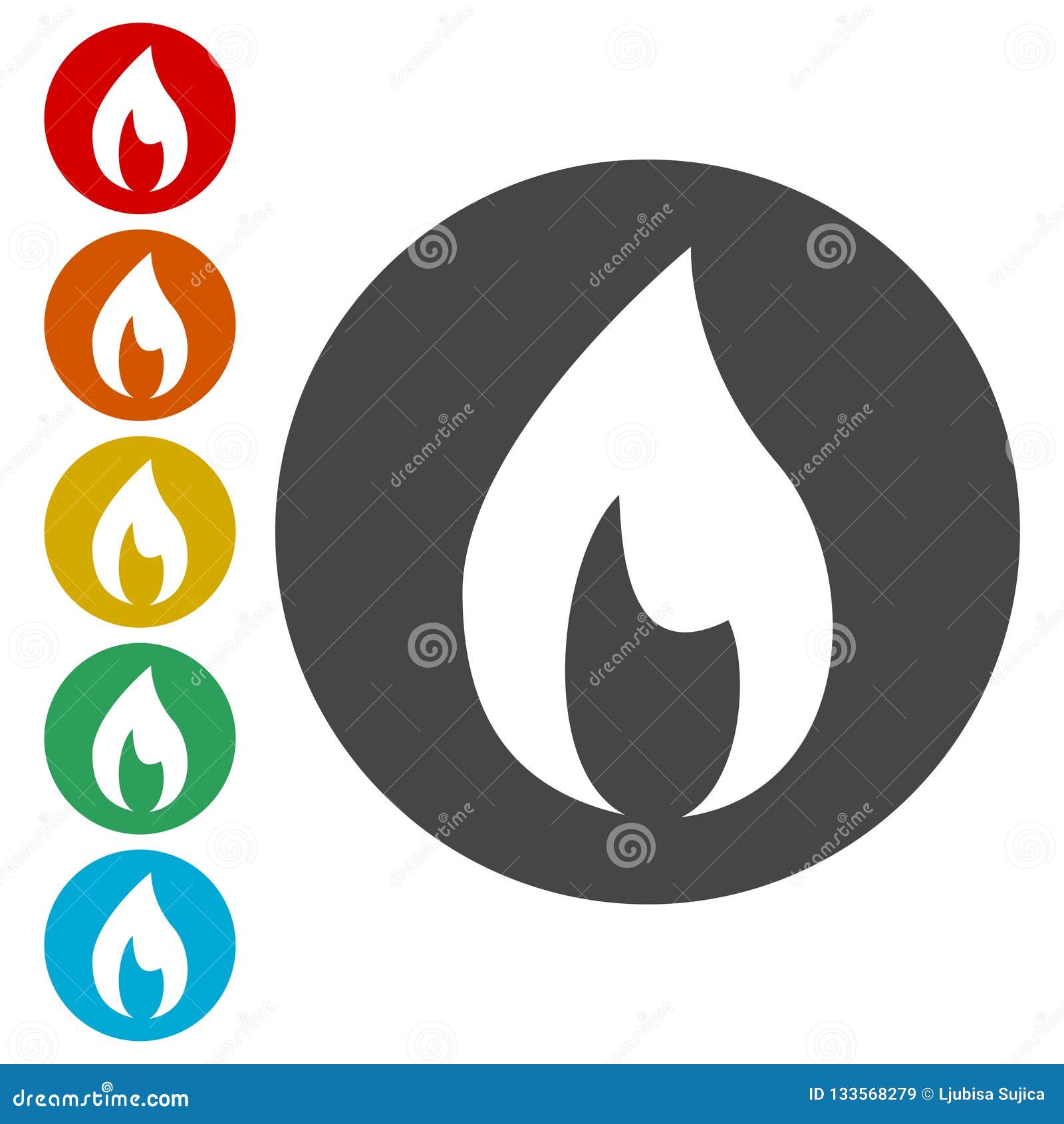 Flame icons set stock vector. Illustration of abstract - 133568279