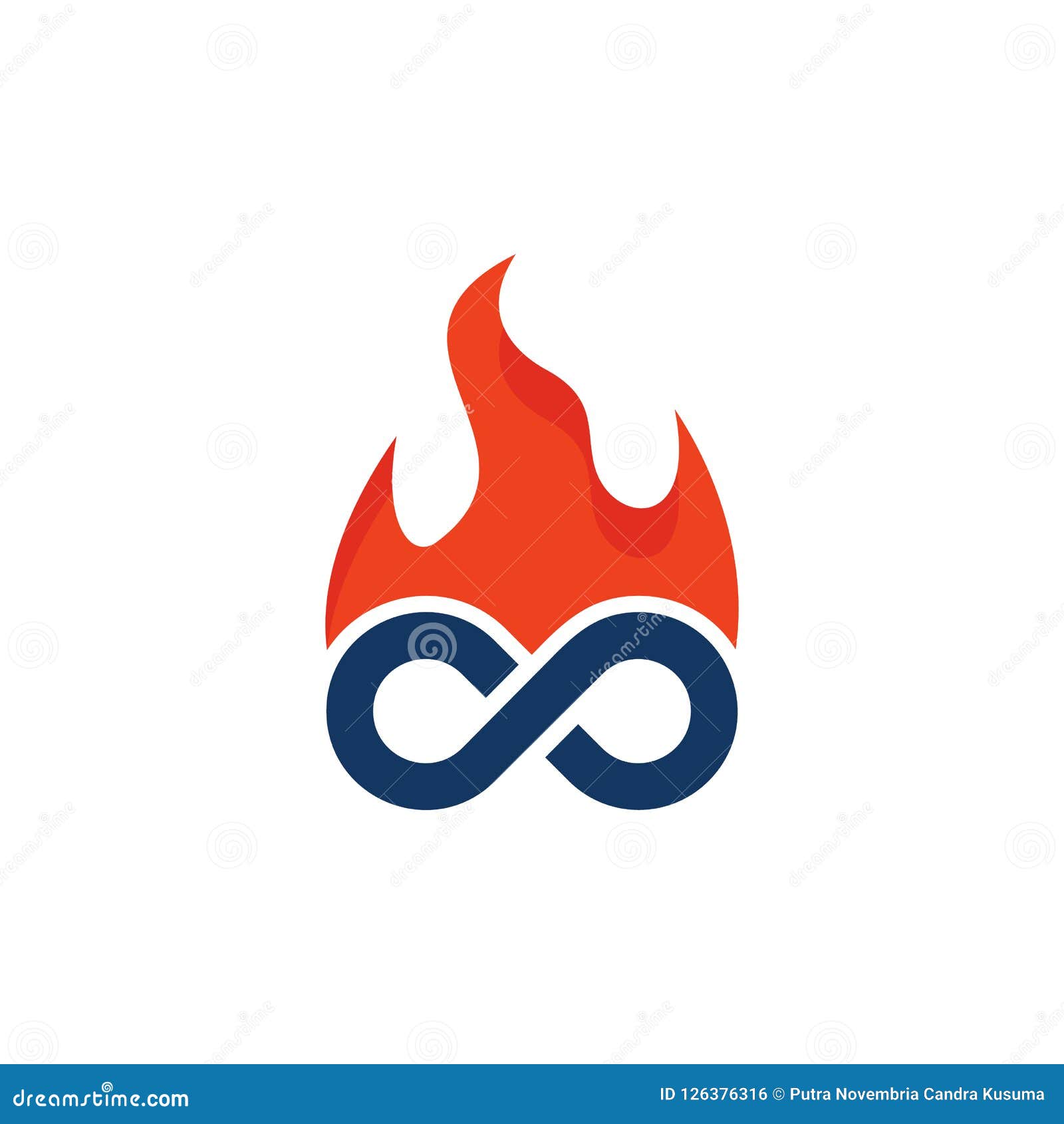 Flame Infinity Head Logo Icon Design Stock Vector - Illustration of ...