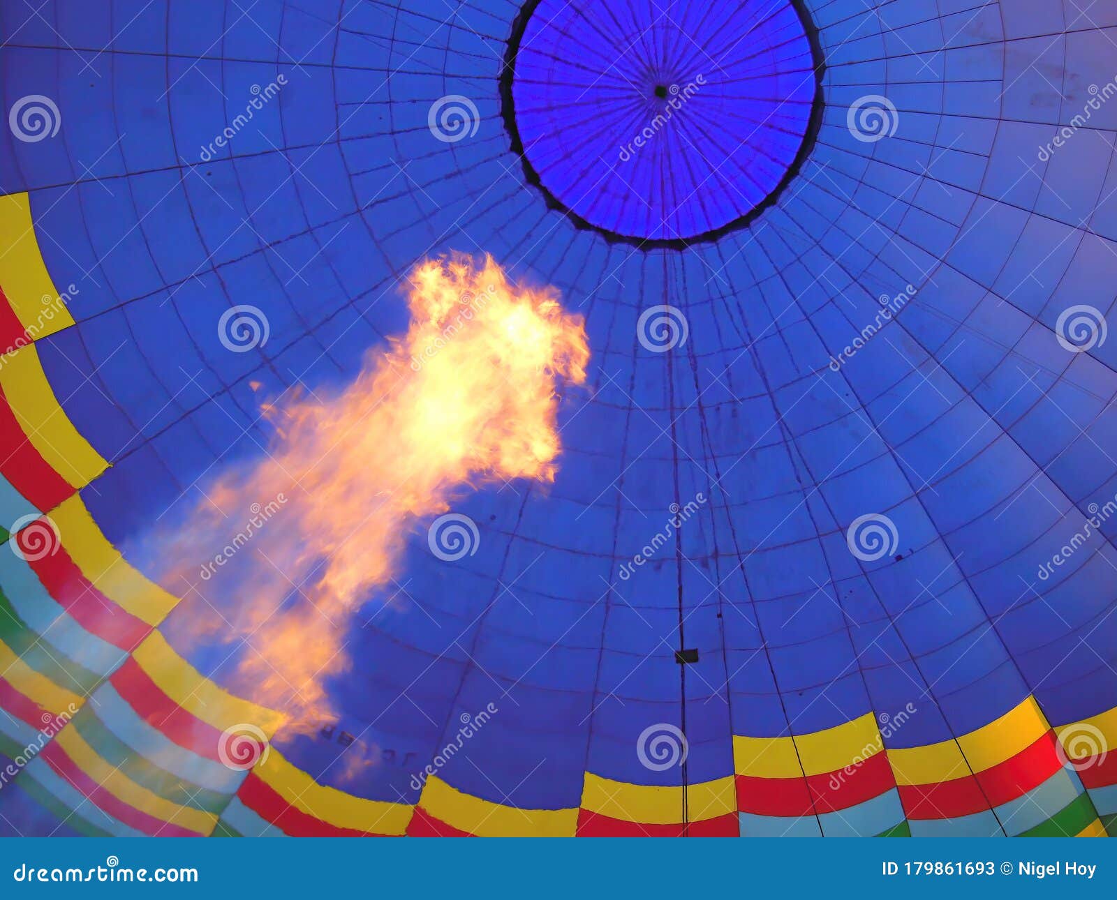 Flame Inside Hot Air Balloon Stock Image - Image of flight, heating ...