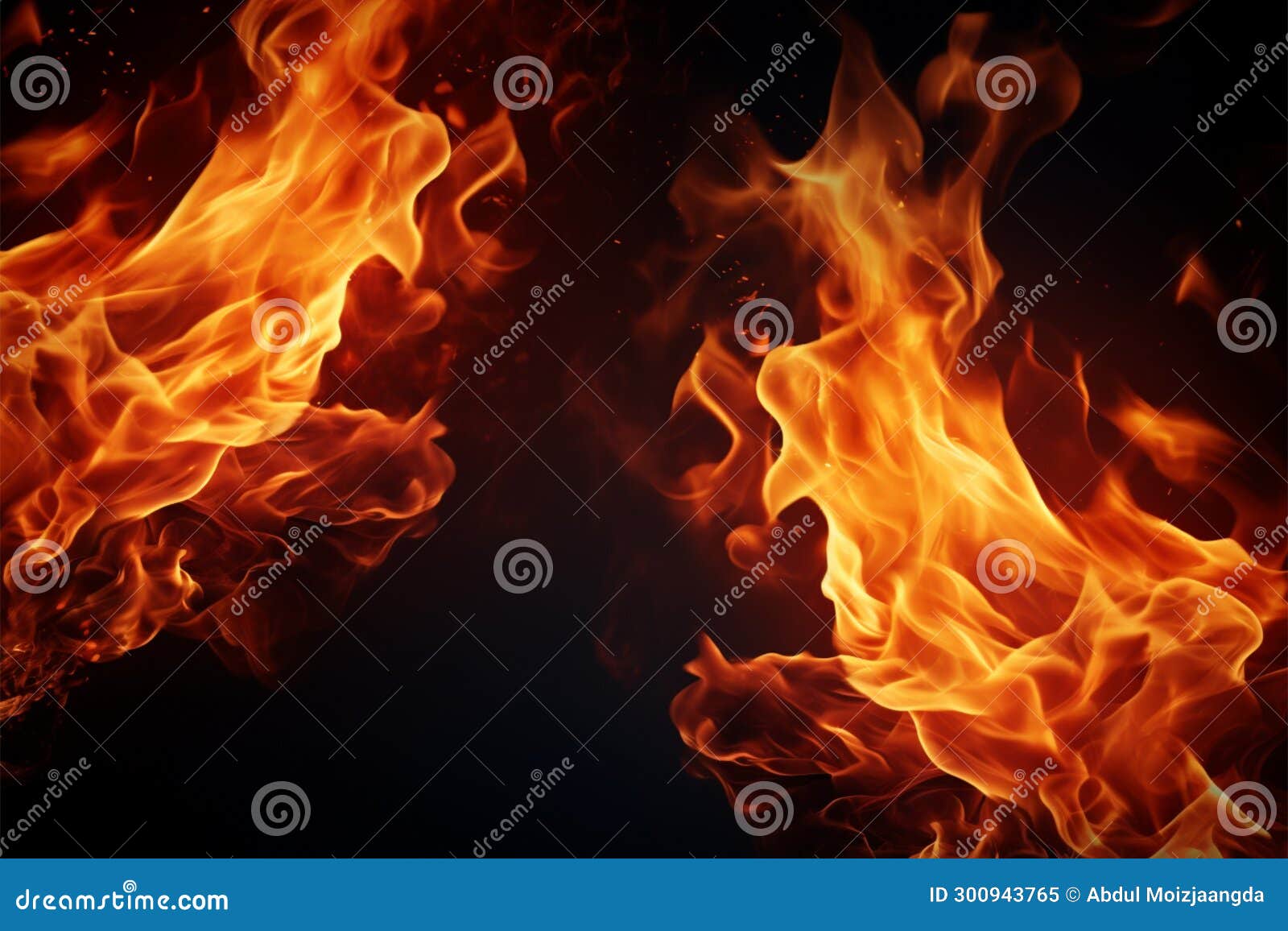 Flame Intensity Closeup of Fire Flames on a Black Backdrop Stock ...