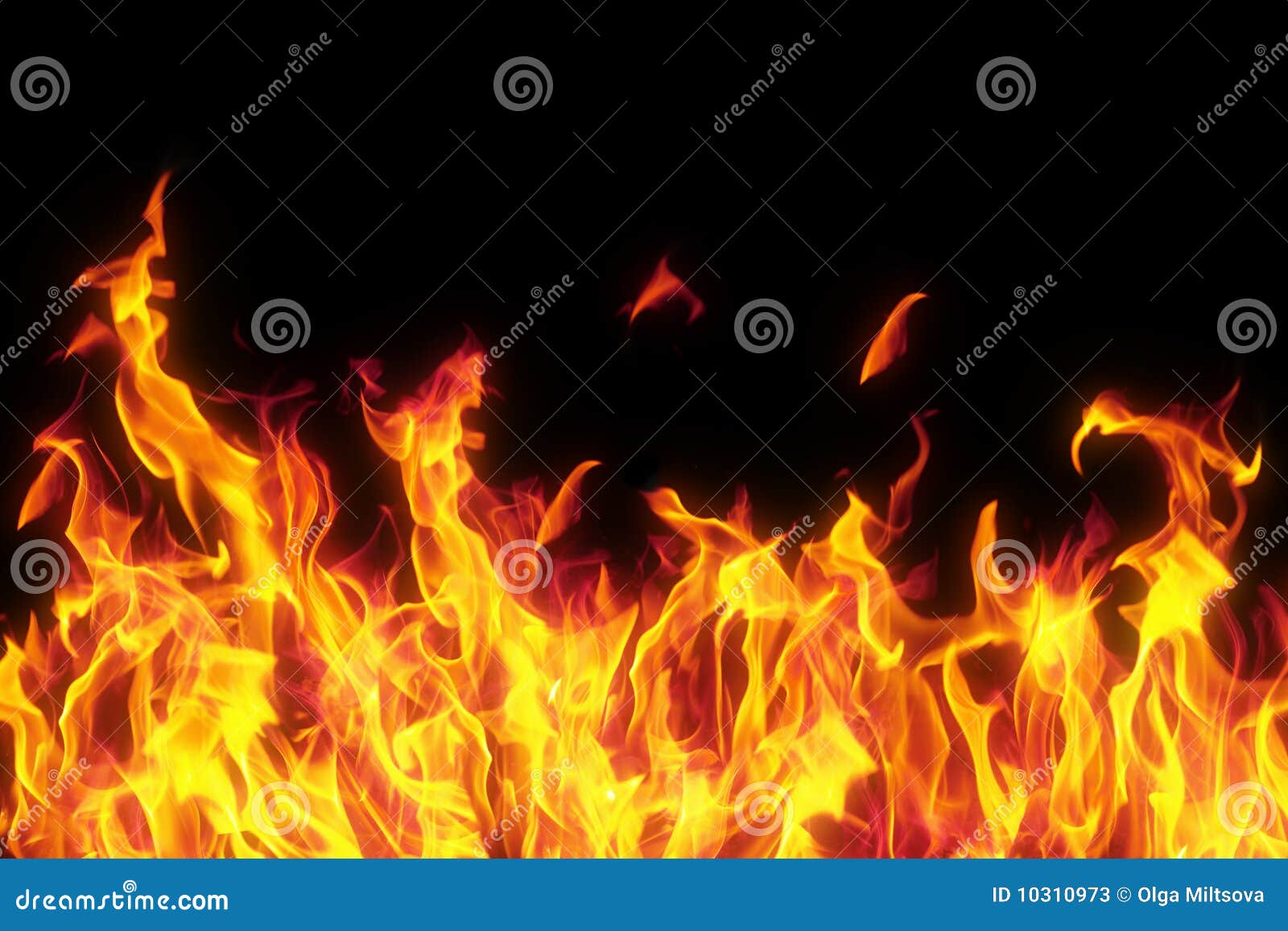 Flame Isolated Over Black Background Stock Image - Image of glow ...
