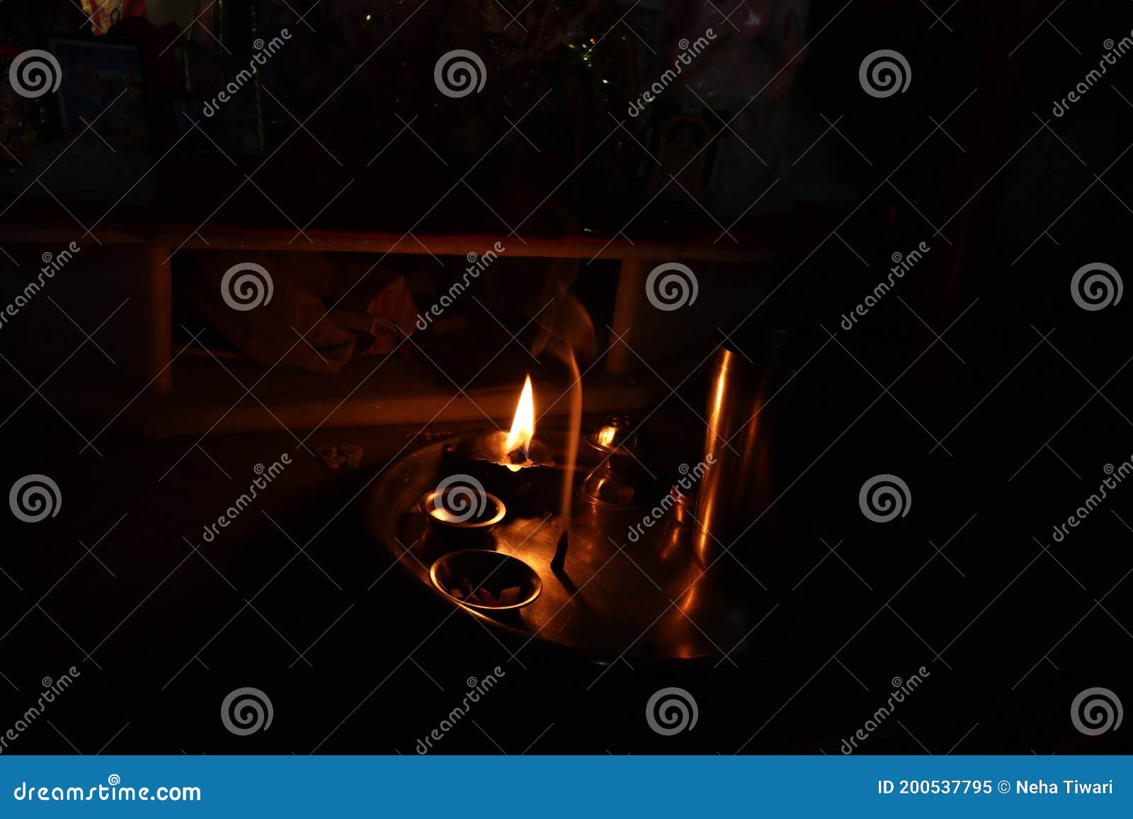 Flame Light Prayer Devotional Dark Background Stock Image - Image of ...
