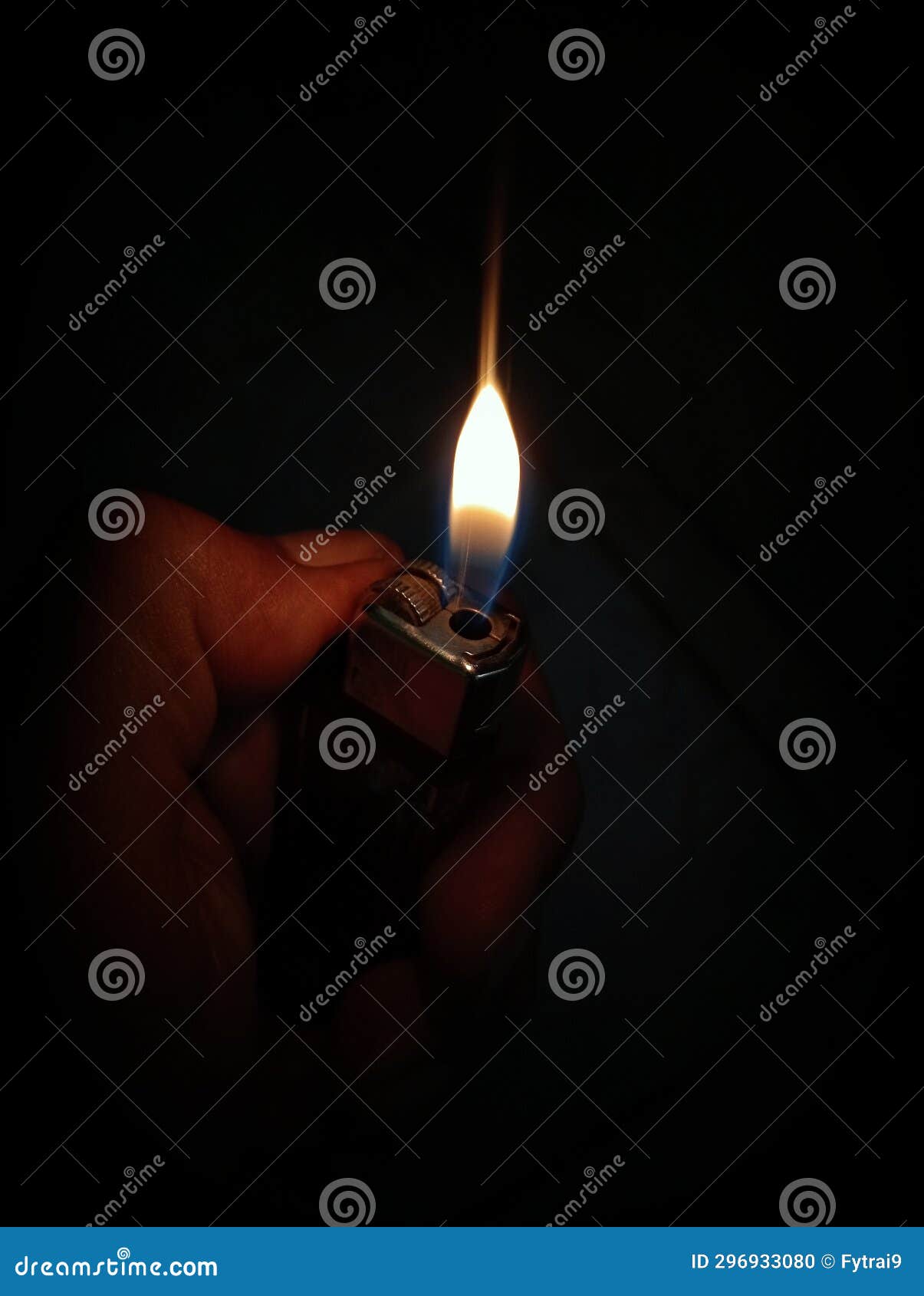 The Flame from a Lighter when Lit in the Dark of Night Stock Photo ...