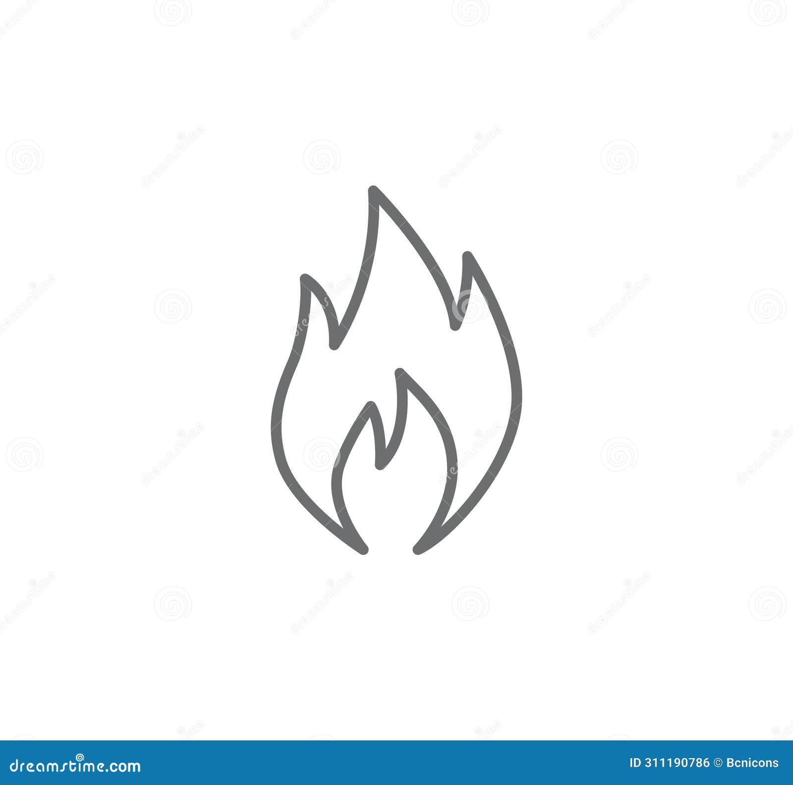 Flame Line Icon stock vector. Illustration of sign, avoid - 311190786