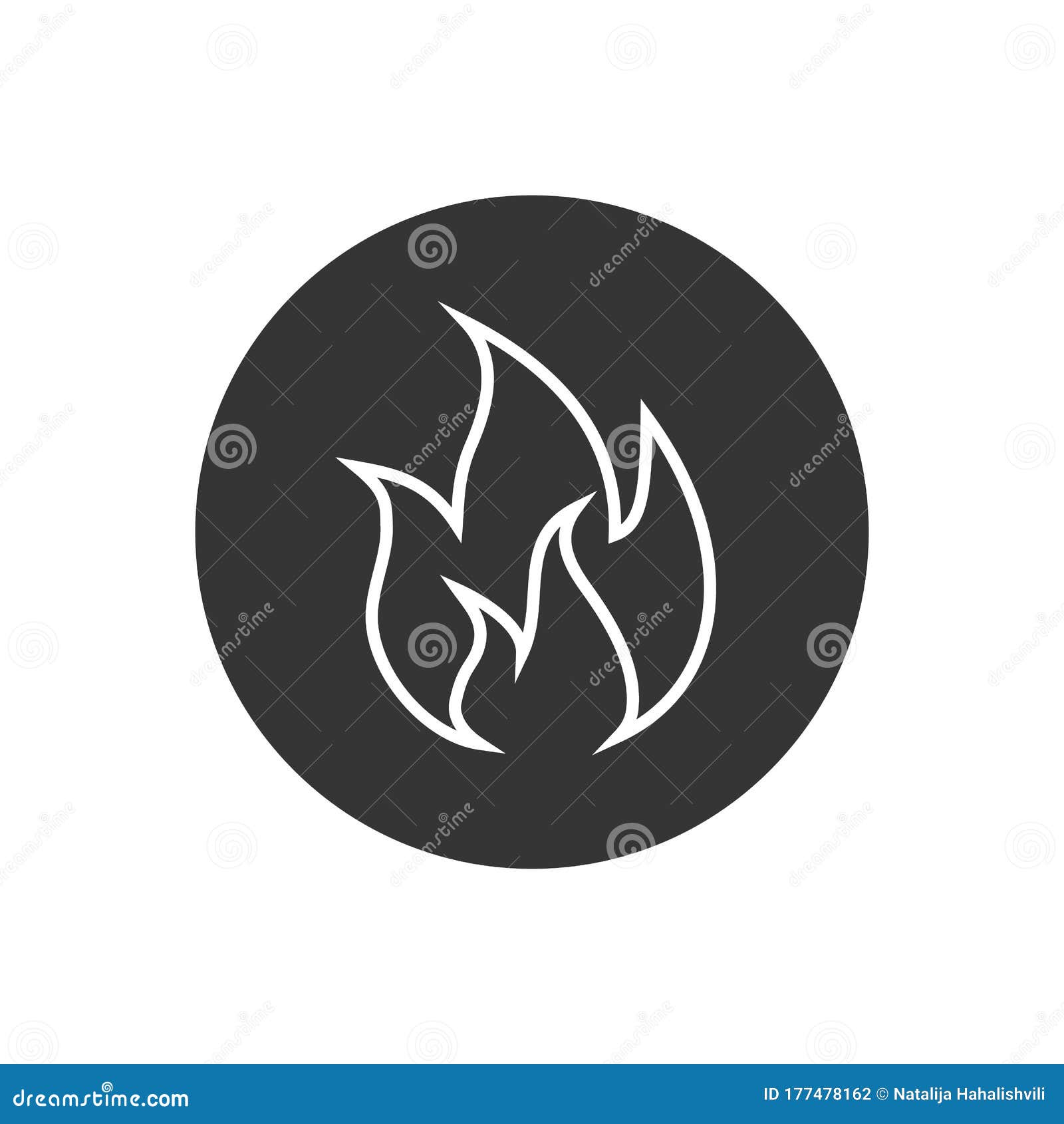 Flame Line Icon Vector Illustration in Modern Flat Stock Vector ...