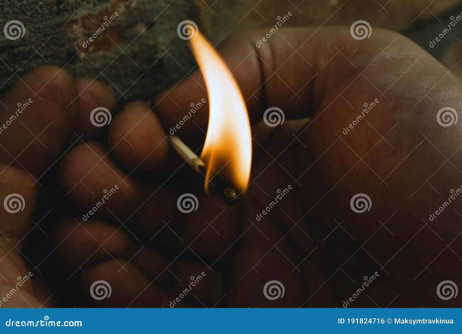 The Match is Burning in the Hands Stock Photo - Image of matchstick ...