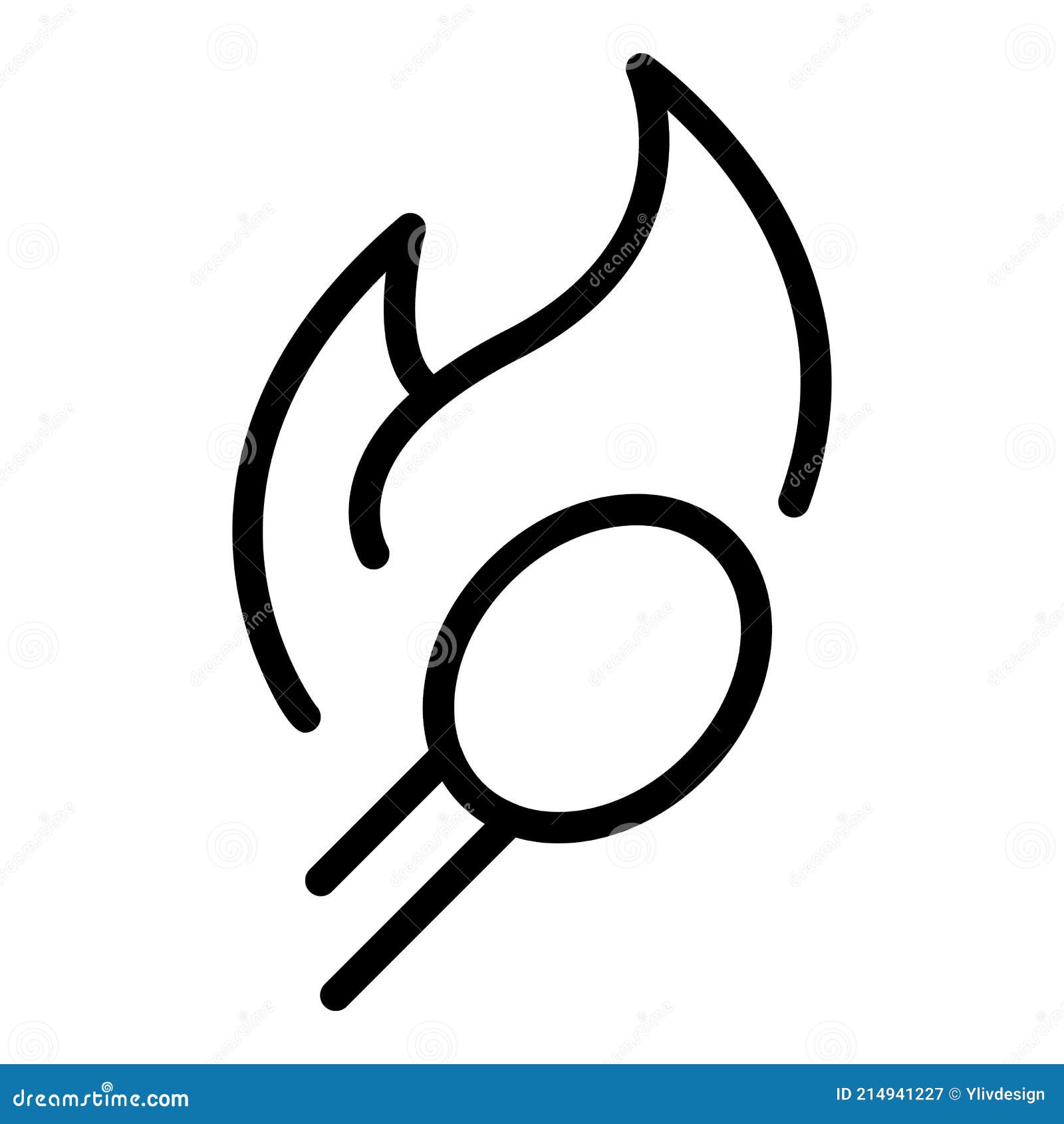 Flame Match Icon, Outline Style Stock Vector - Illustration of wood ...