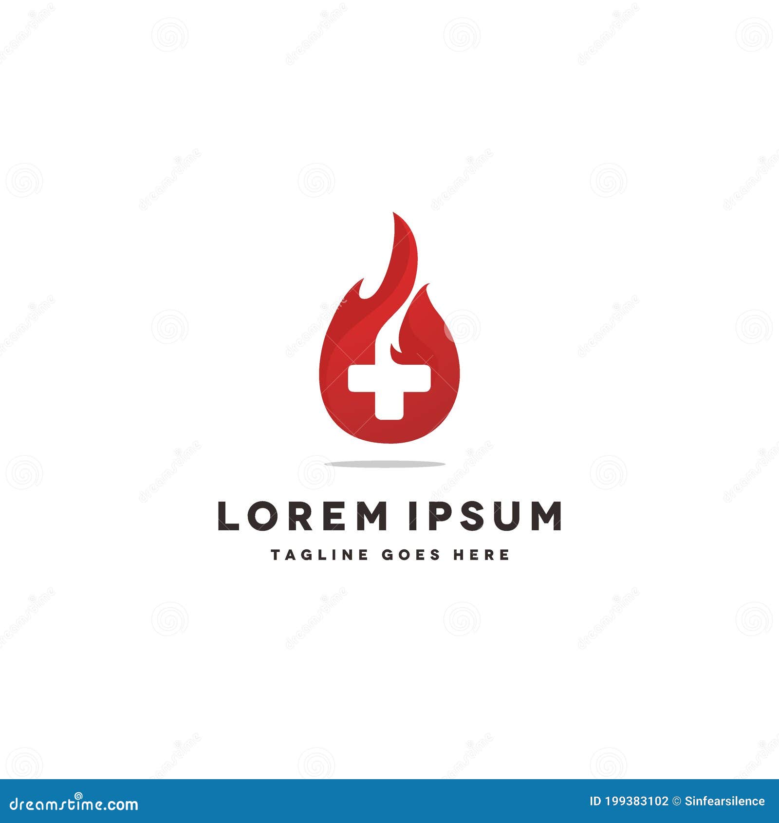 Flame Medicine Logo Concept. Fire Health Element Icon Vector ...
