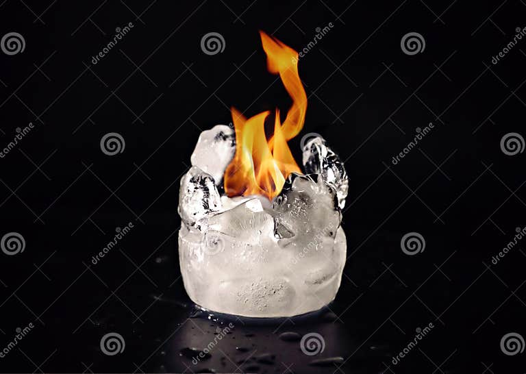 Flame melting ice stock image. Image of fire, melt, frozen - 98746929