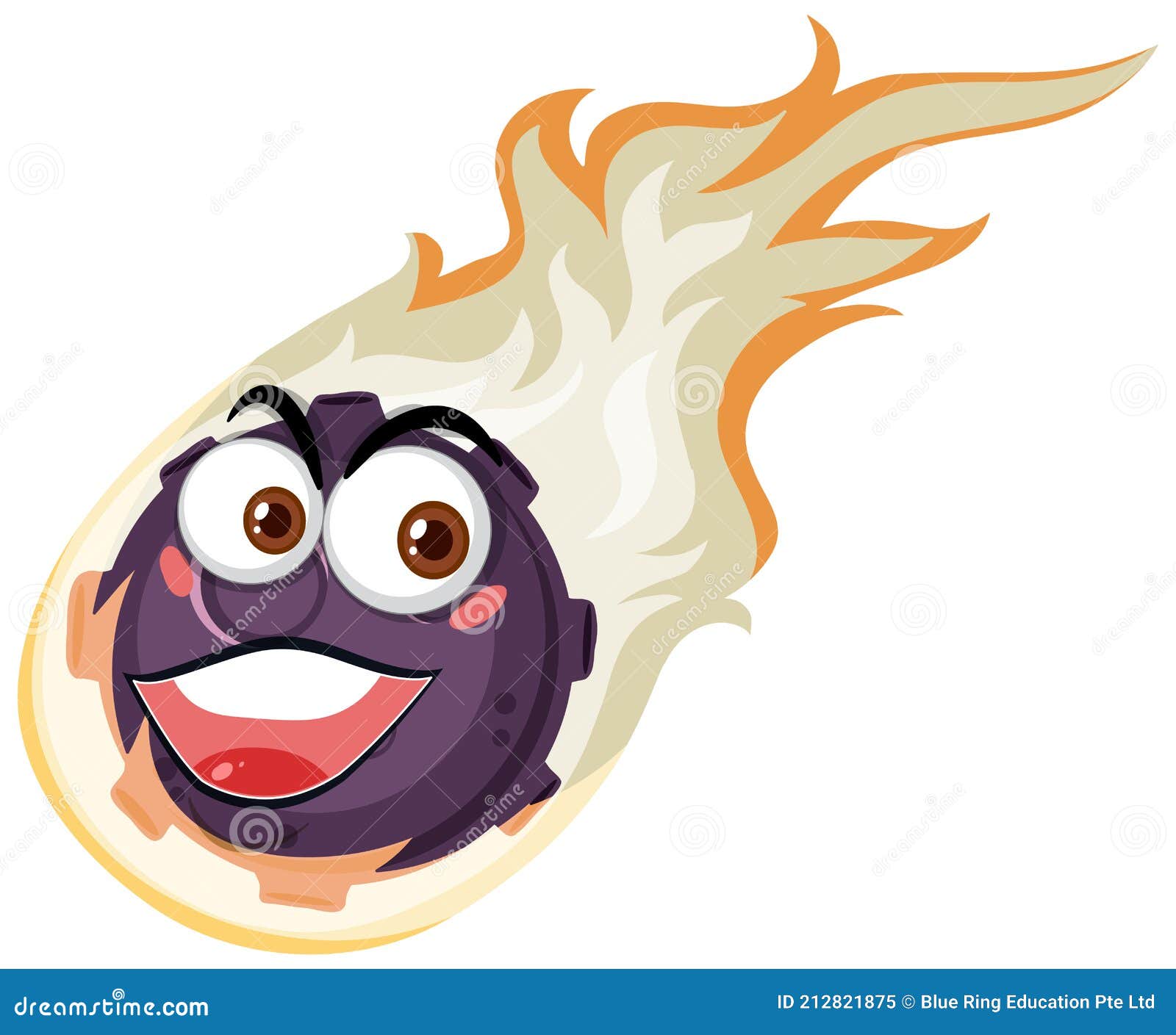 Flame Meteor, Asteroid, Meteor Rain Fall Vector Illustration In Cartoon ...