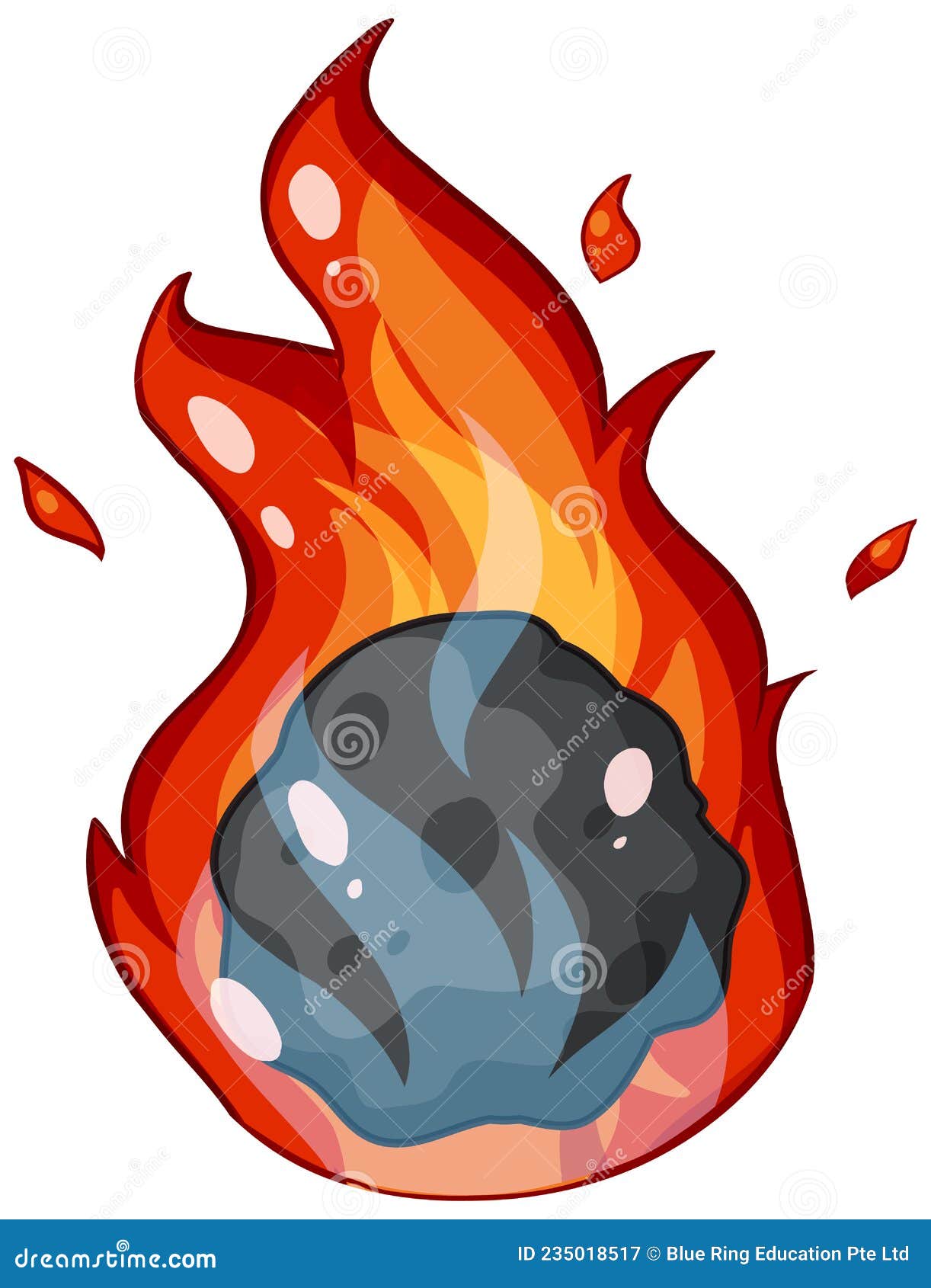 Flame Meteorite Icon In Cartoon Style Isolated On White Background ...