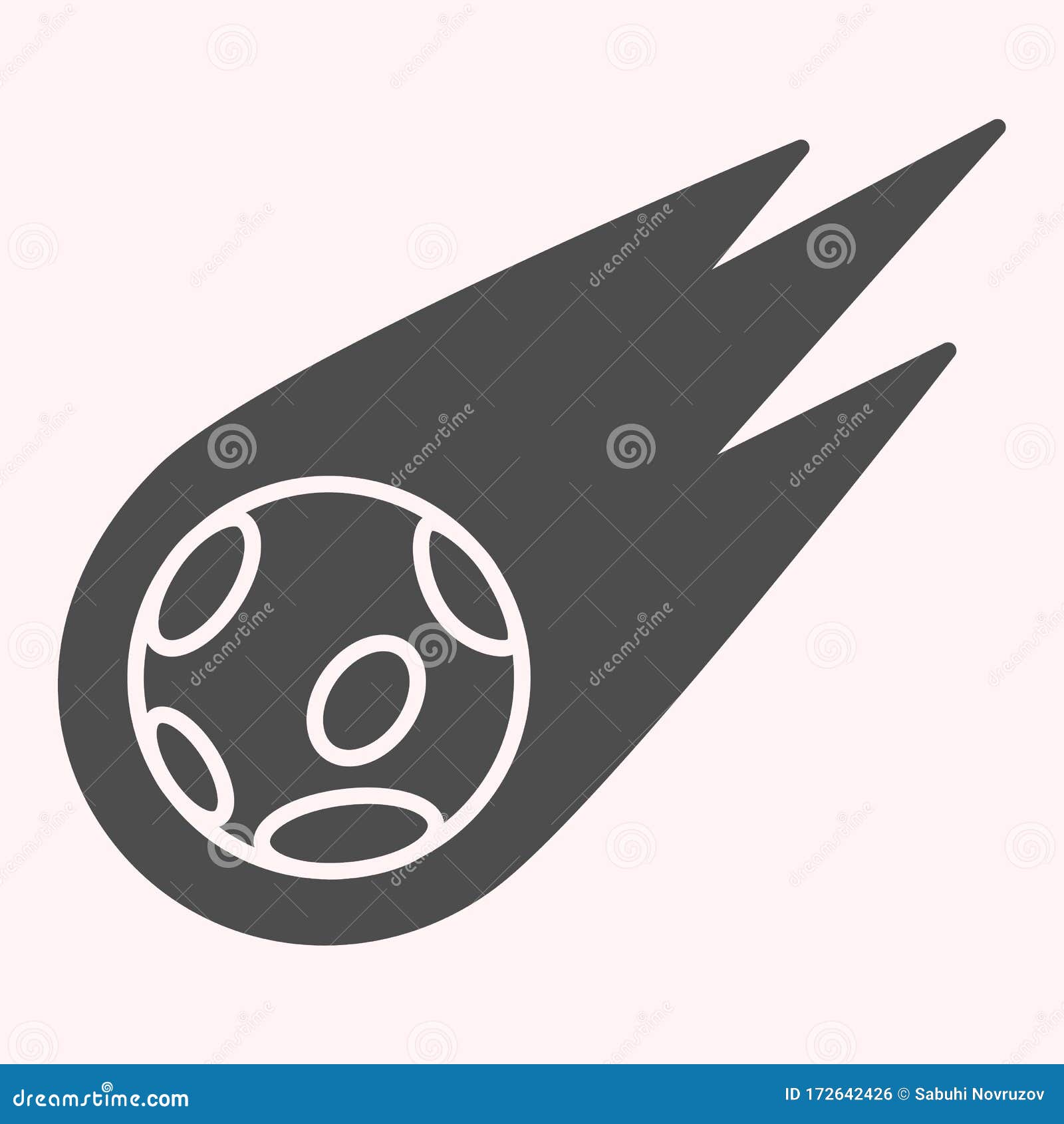Flame Meteorite Glyph Icon. Asteroid, Space Meteor Stock Vector ...