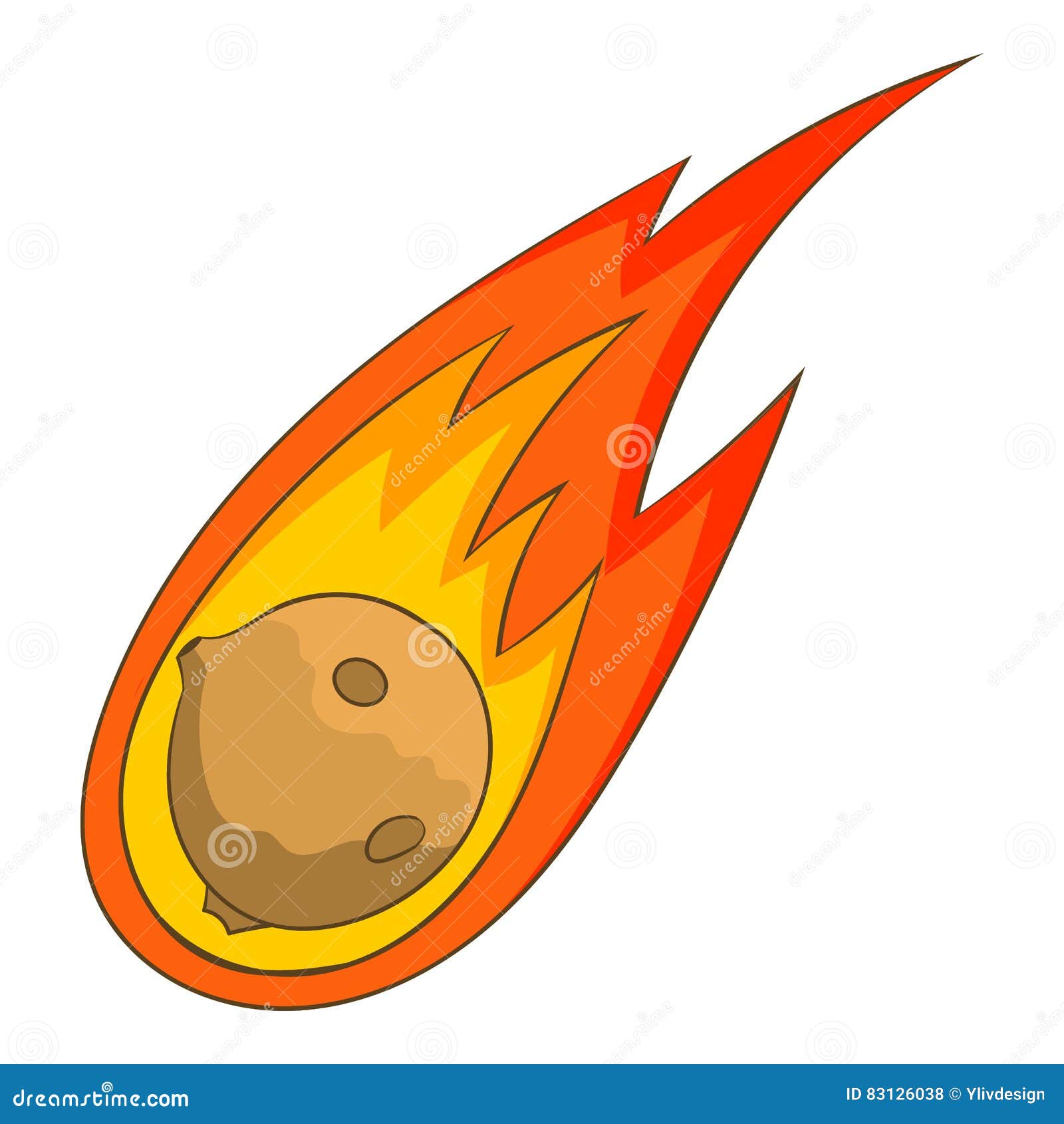 Flame Meteorite Icon, Cartoon Style Stock Vector - Illustration of rock ...