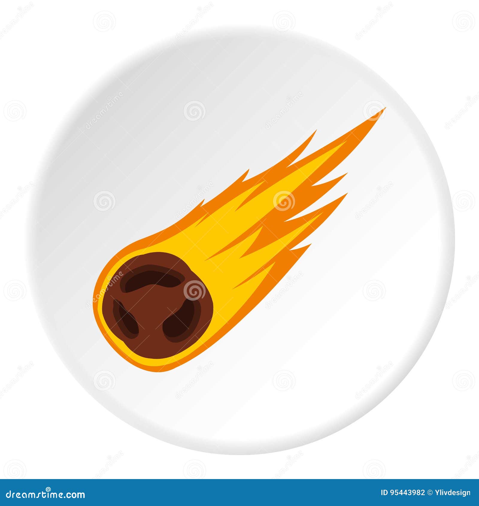Flame Meteorite Icon Circle Stock Vector - Illustration of impact, fire ...