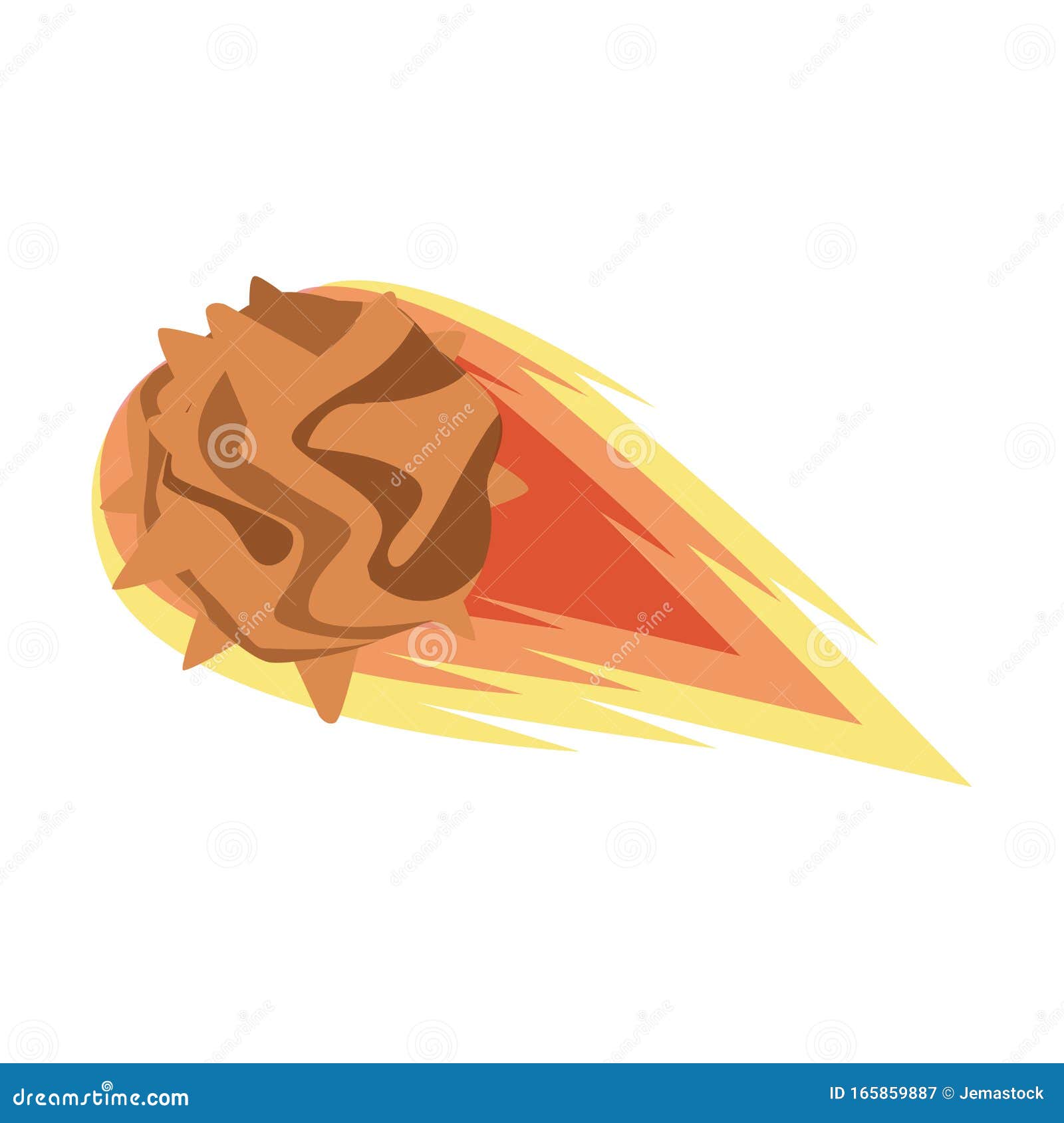 Flame Meteorite Icon, Flat De Stock Vector - Illustration of design ...