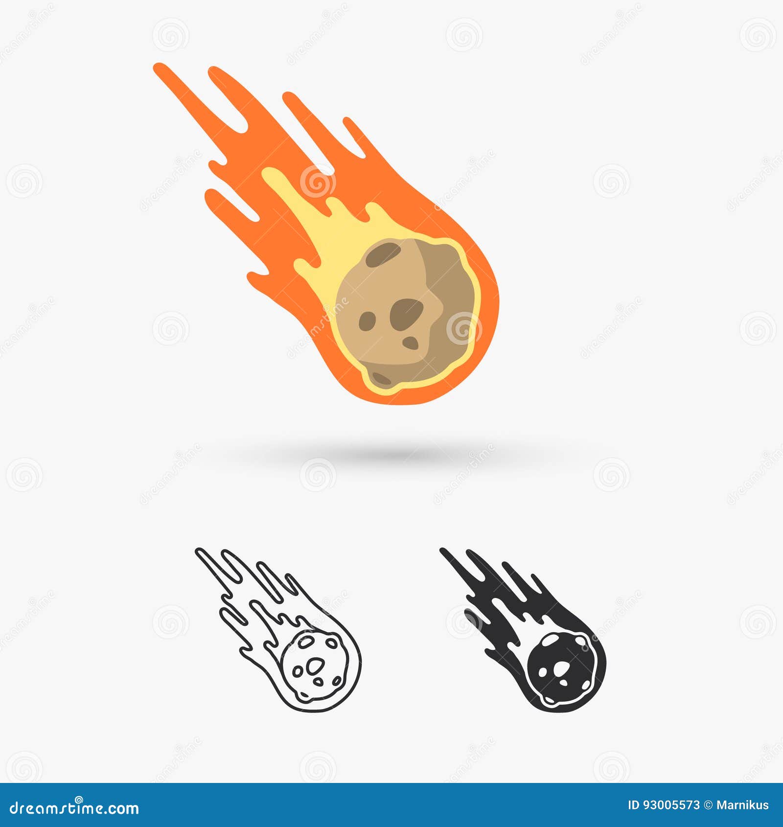 Flame Meteorite Icon In Cartoon Style Isolated On White Background ...