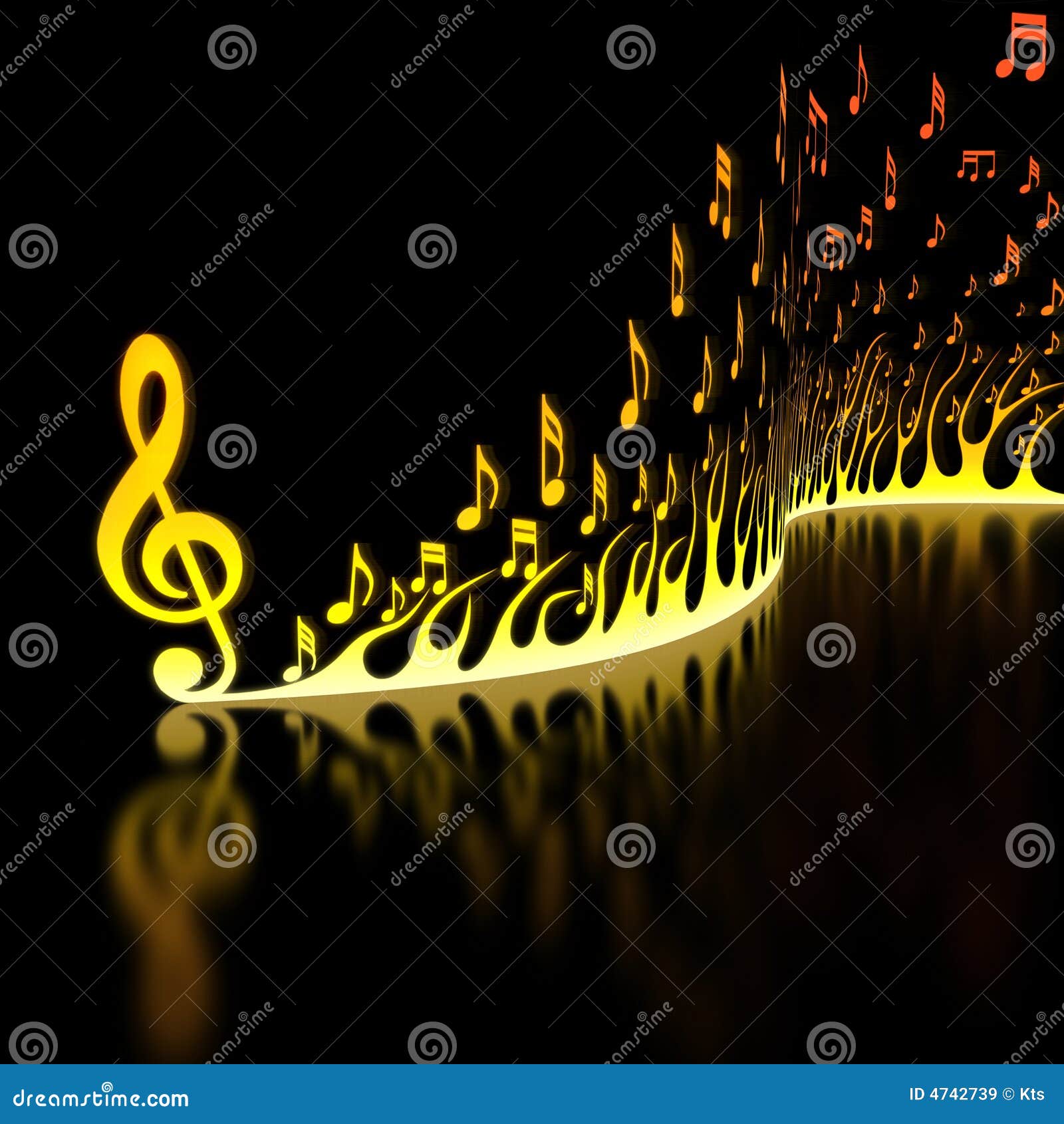 Flame of Musical Notes stock illustration. Illustration of sound - 4742739