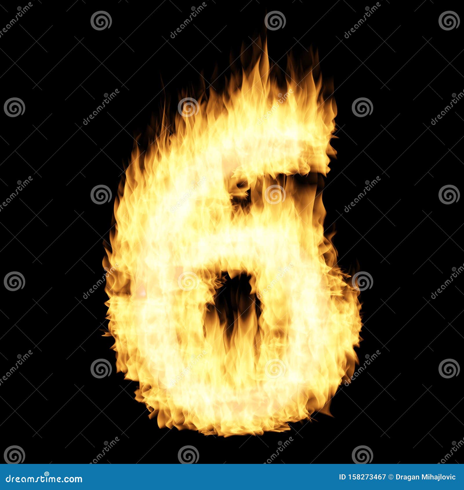Flame number Six stock illustration. Illustration of blaze - 158273467