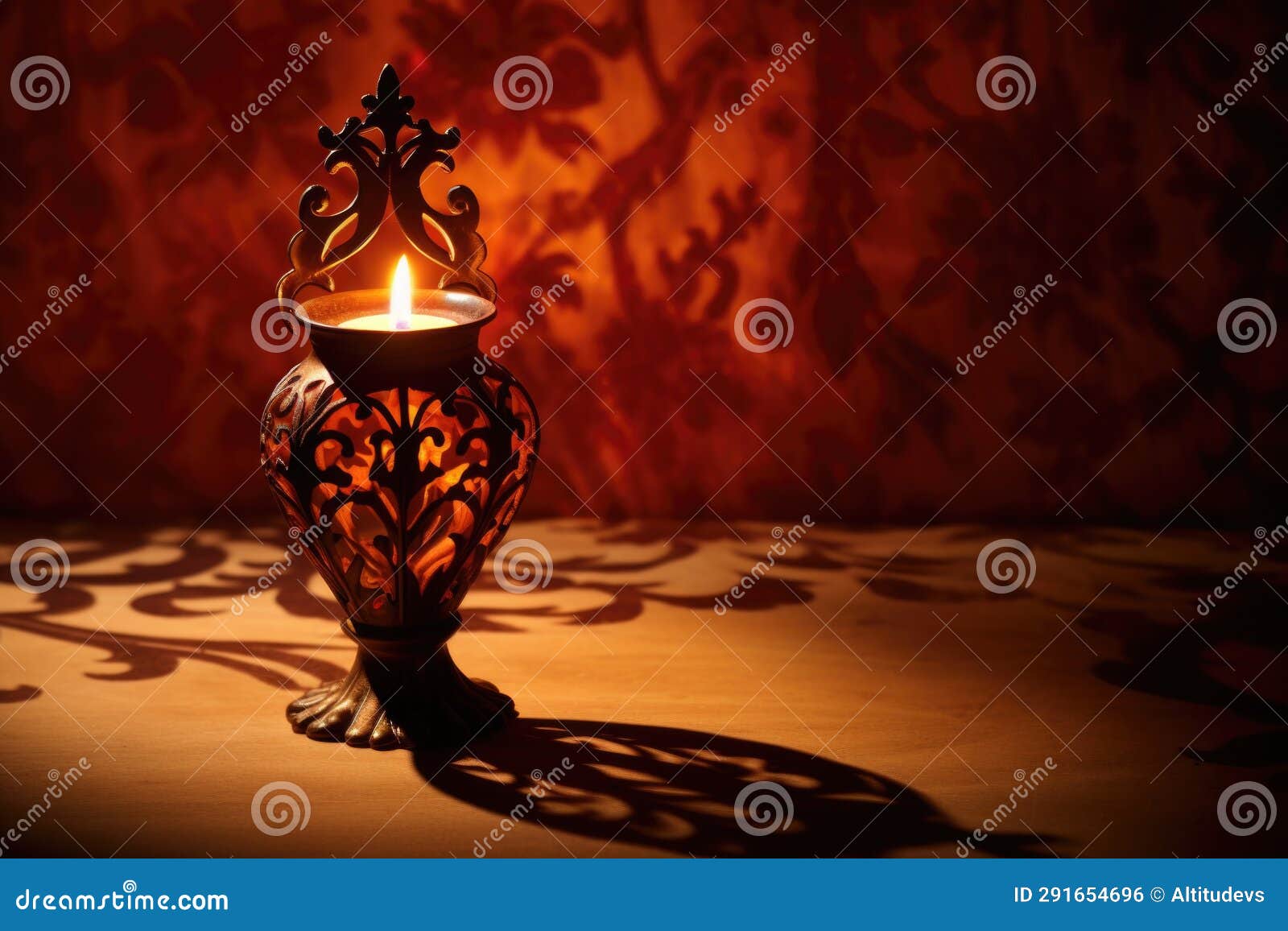 Flame of an Oil Lamp Casting Long Shadows Stock Photo - Image of ...