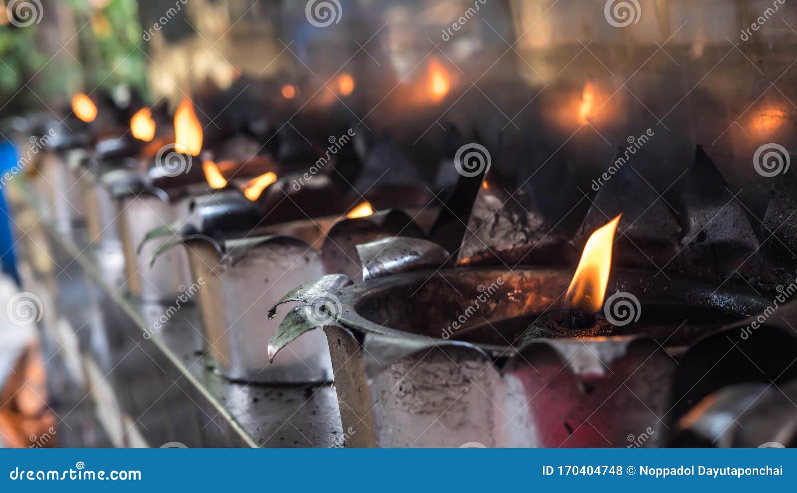 The Flame in the Oil Lamp in the Temple Stock Photo - Image of ancient ...
