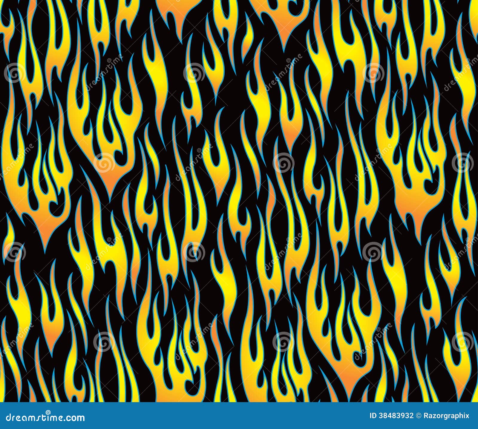 Flame pattern (seamless) stock illustration. Illustration of pattern ...
