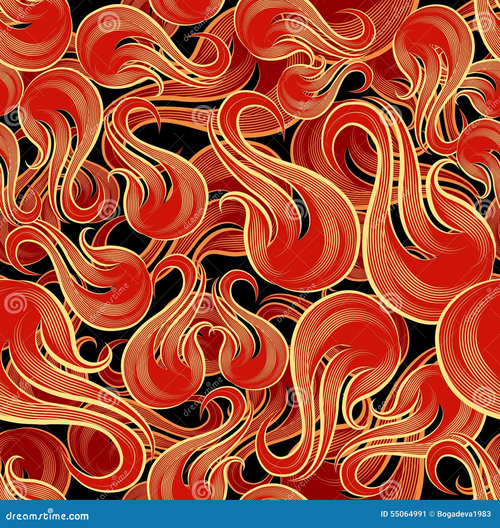 Flame Pattern stock vector. Illustration of decoration - 55064991