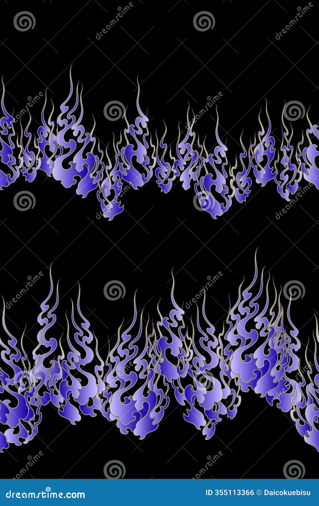 Flame Patterns Drawn Using Traditional Japanese Techniques, Stock ...