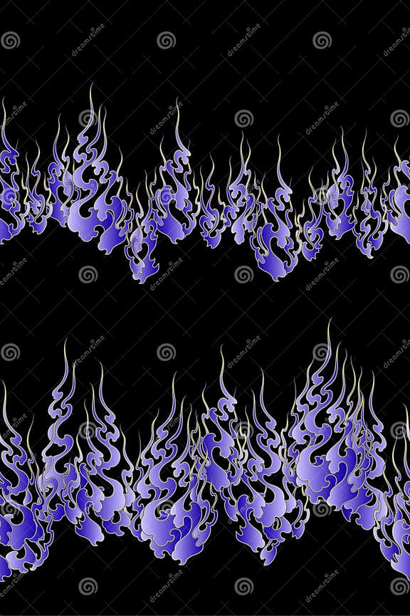Flame Patterns Drawn Using Traditional Japanese Techniques, Stock ...