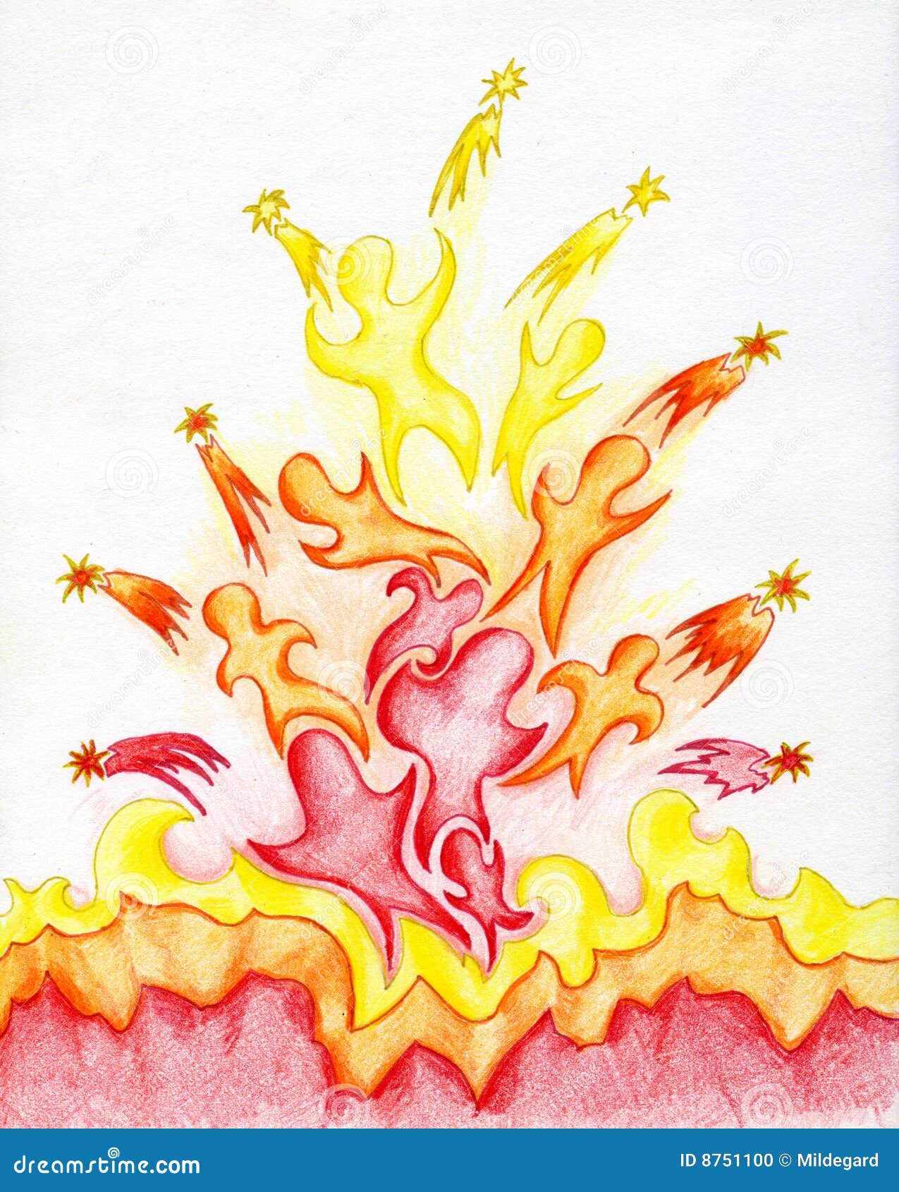 Flame people 2 stock illustration. Illustration of colorful - 8751100