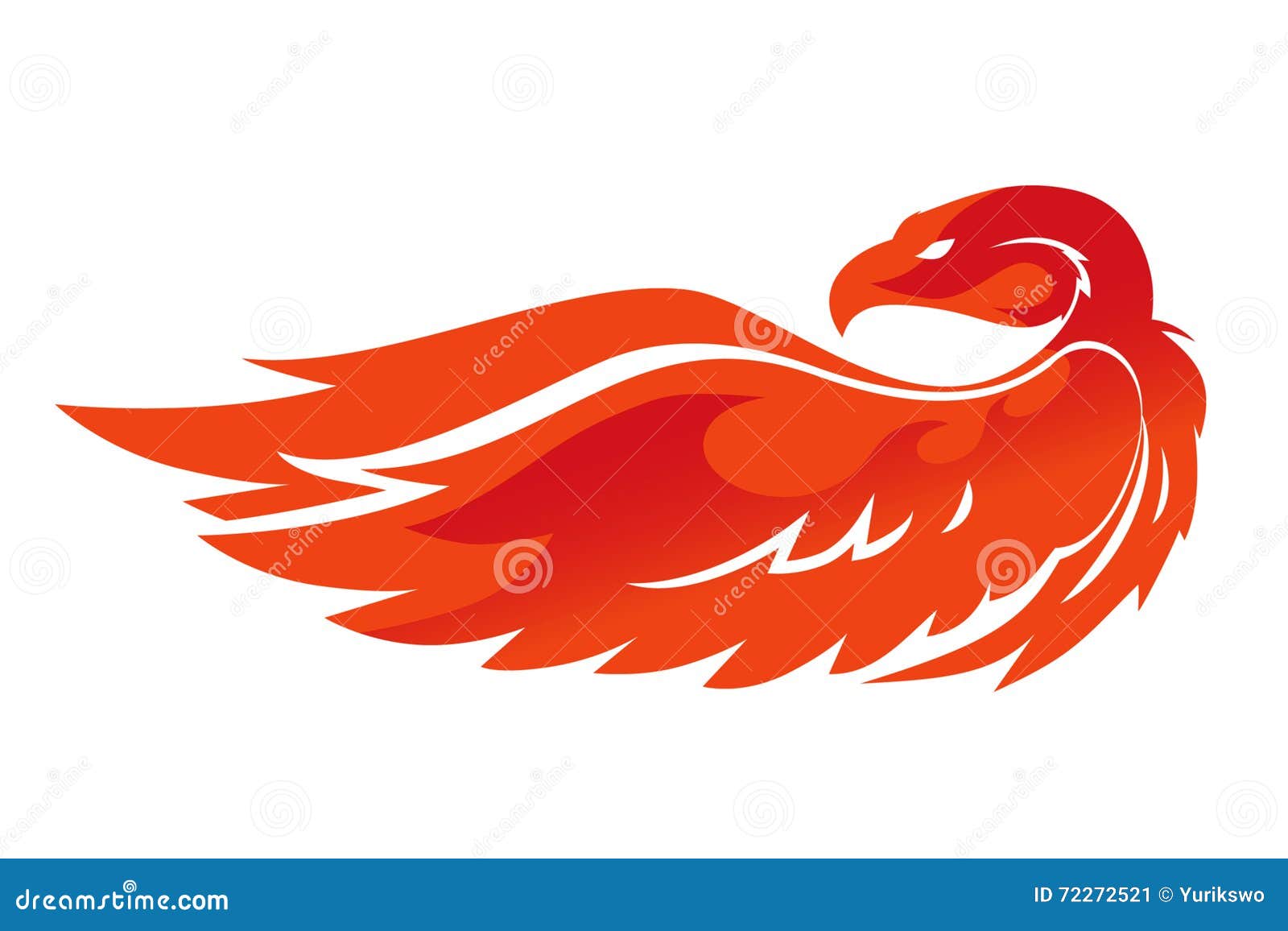 Flame Phoenix Vector Emblem Stock Vector - Illustration of mascot ...