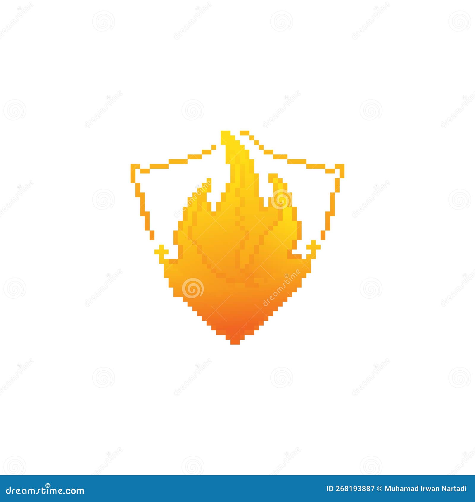 Flame Protection, Fire Shield. Pixel Art 8 Bit Vector Icon Illustration ...