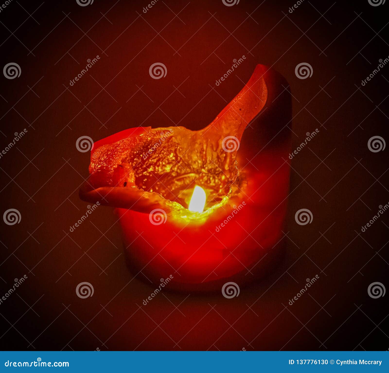Red Candle Glows from Flame Stock Photo - Image of burning, flame ...
