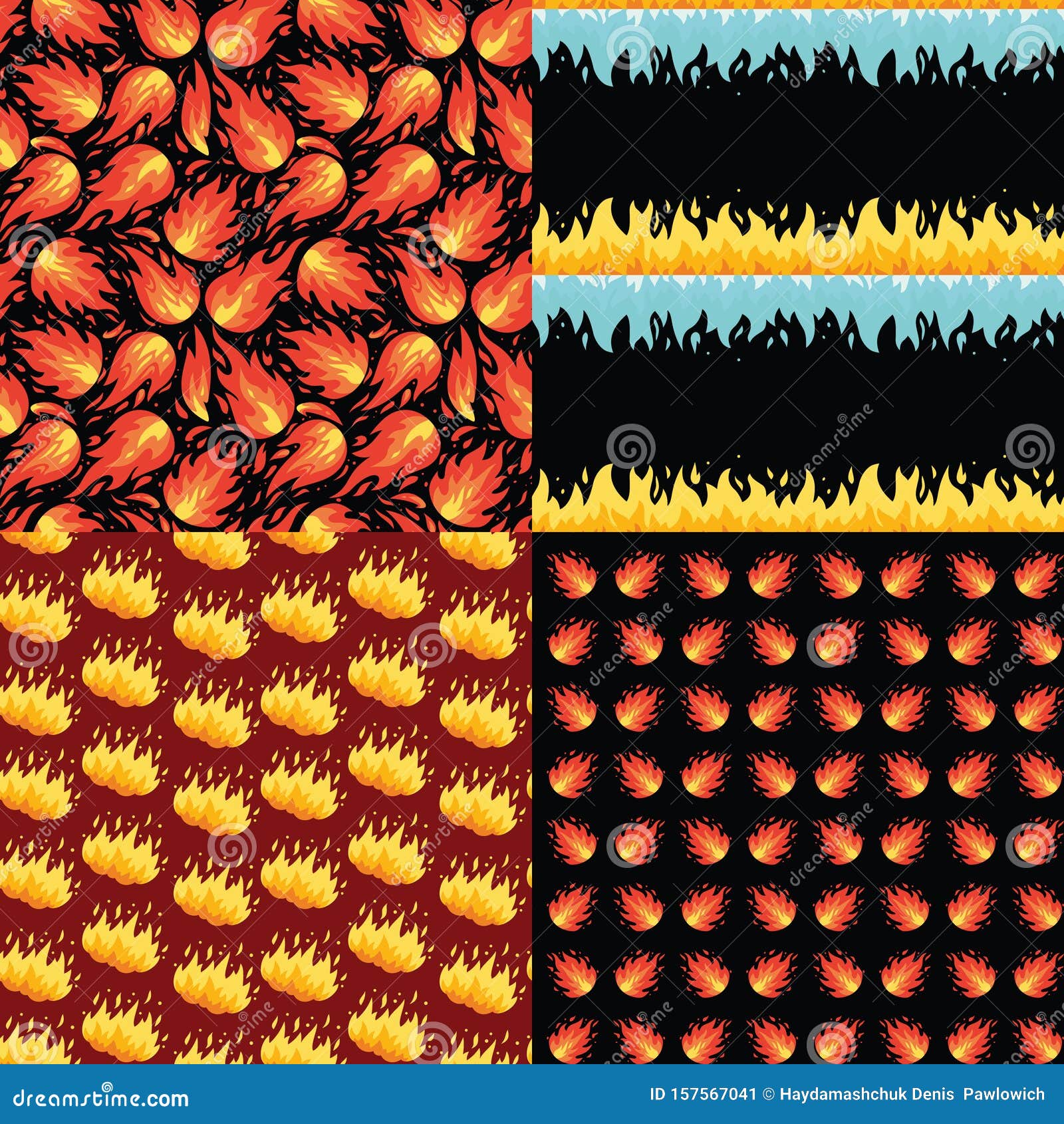 Flame Seamless And Tileable Background Texture. Stock Image ...