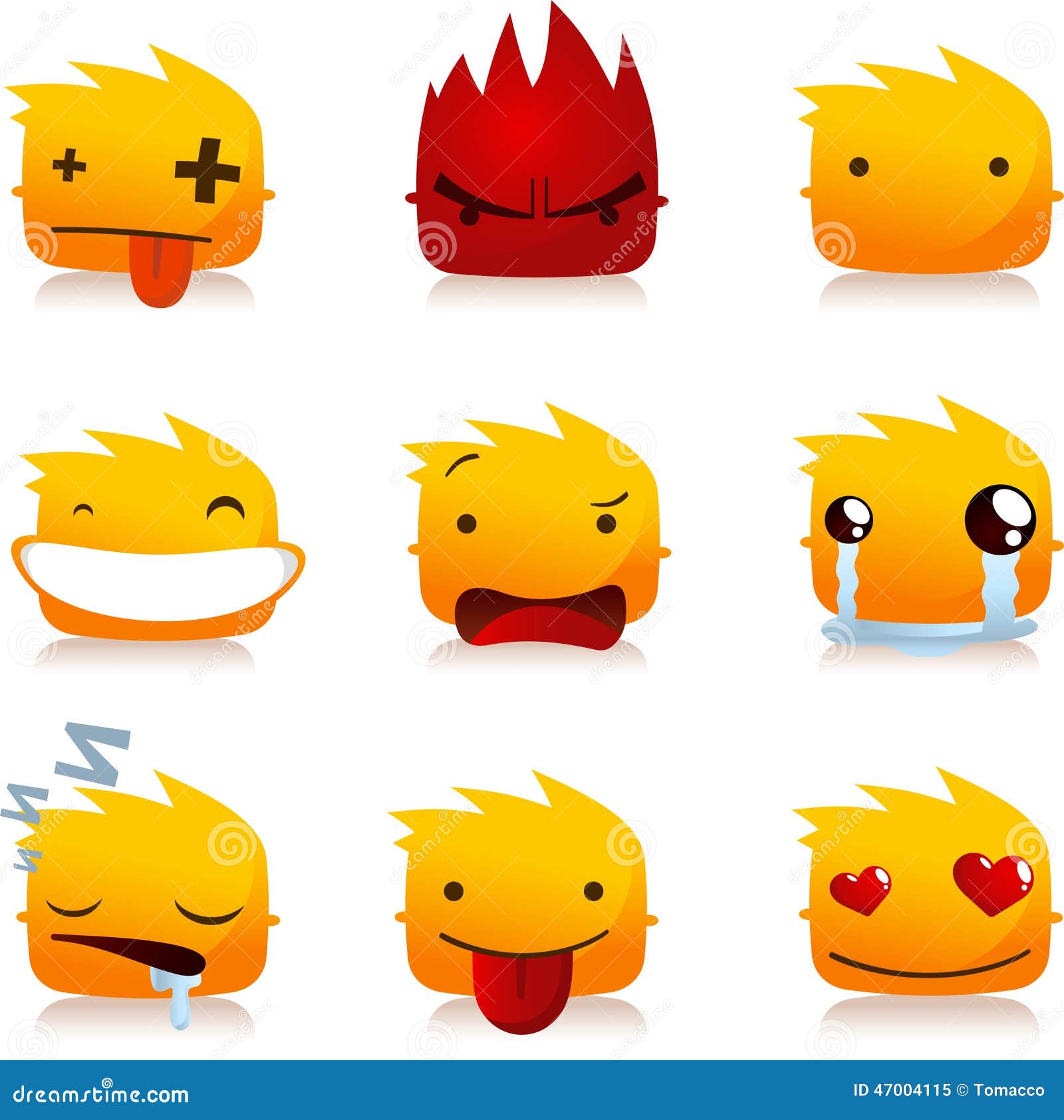 Flame smileys stock illustration. Illustration of expression - 47004115