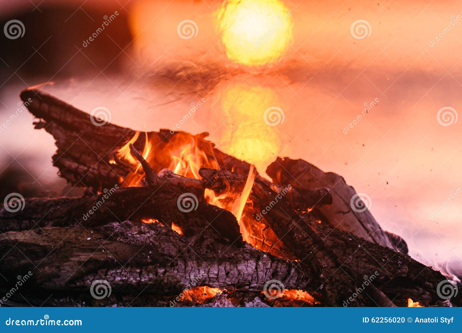 Flame and Smoke on a Bonfire Stock Photo - Image of fire, aglow: 62256020