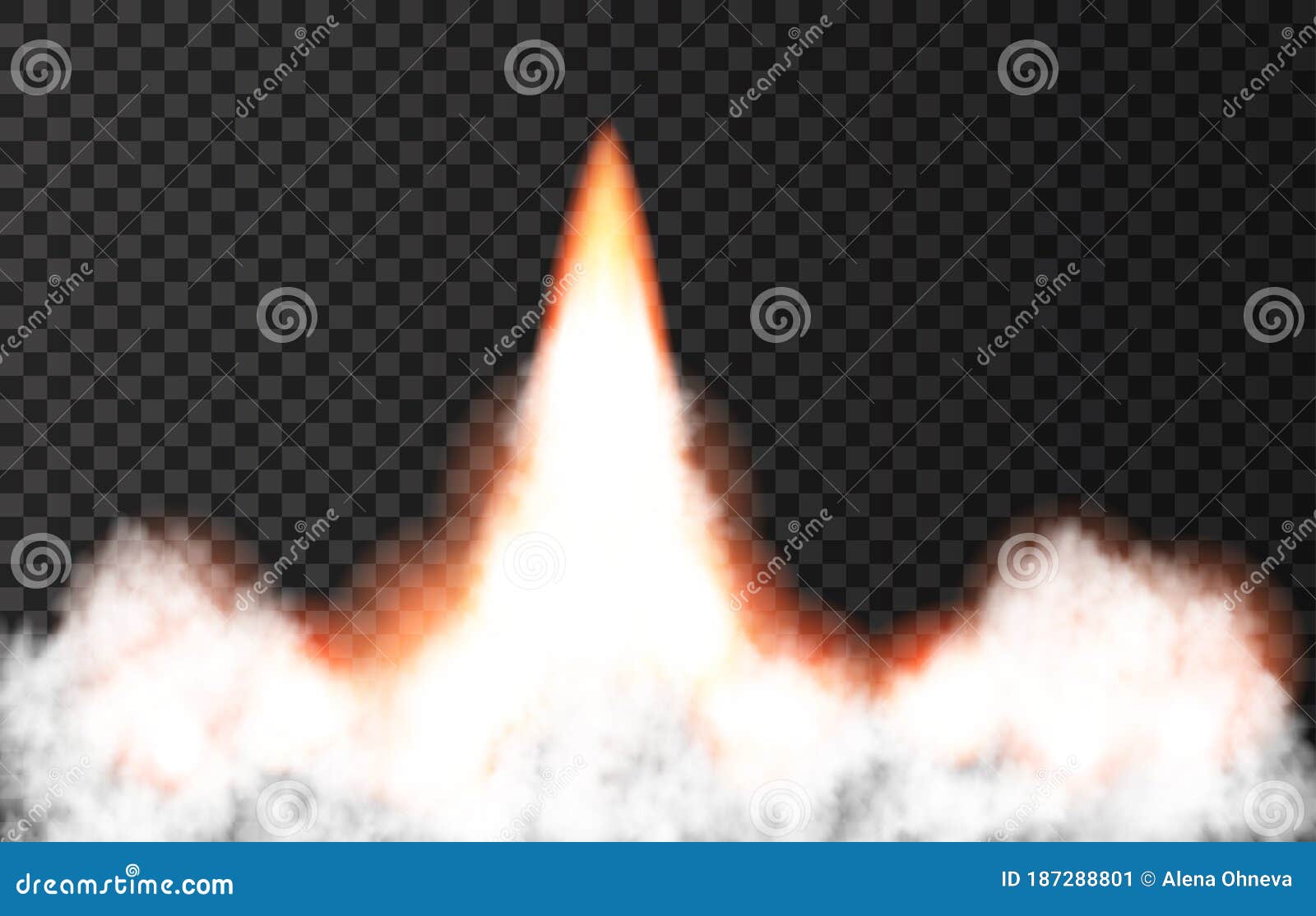 Flame and Smoke from Space Rocket Launch Stock Vector - Illustration of ...
