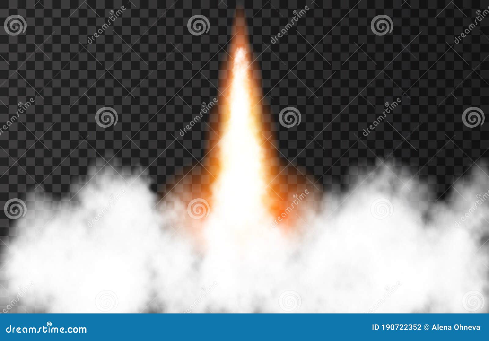 Flame and Smoke from Space Rocket Launch Stock Vector - Illustration of ...