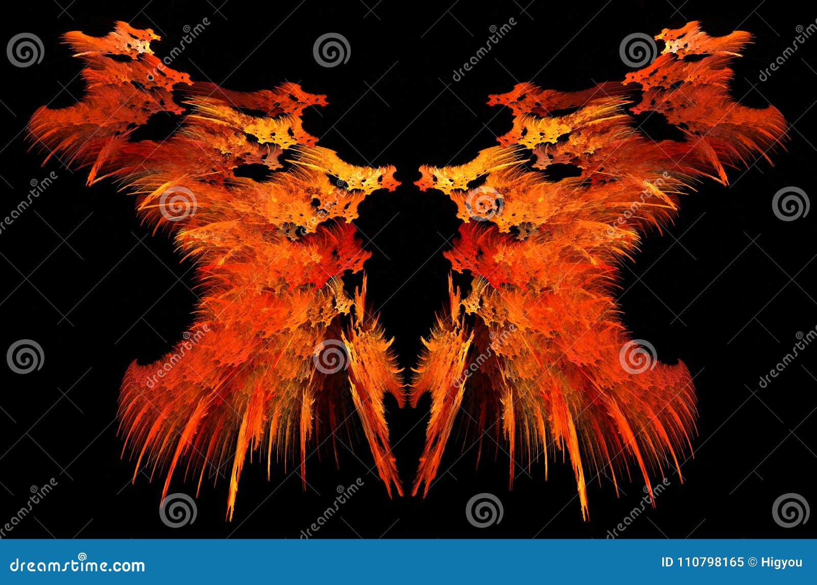 Flame Strange Mirrored Abstract Stock Illustration - Illustration of ...