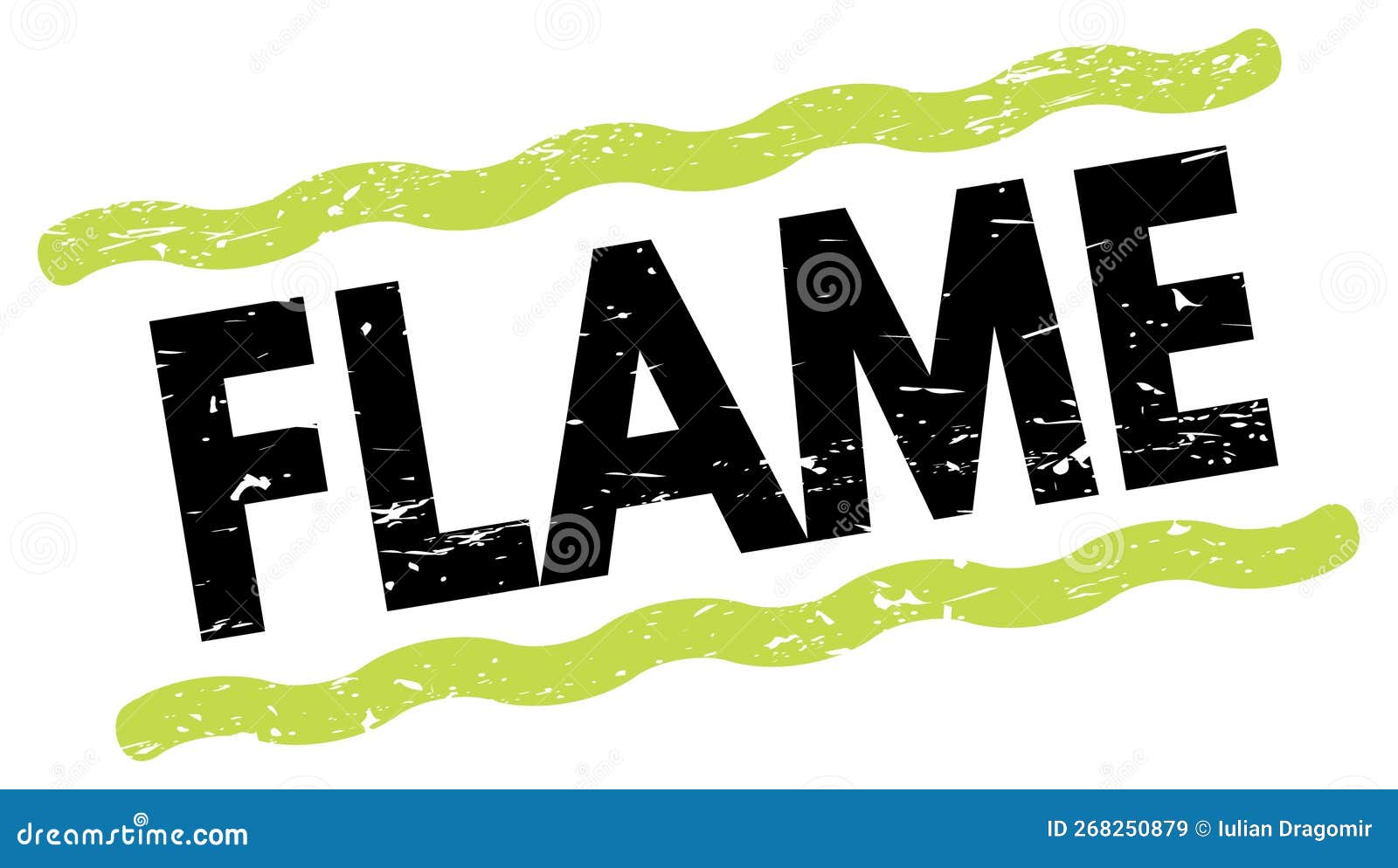 FLAME Text on Green-black Lines Stamp Sign Stock Illustration ...