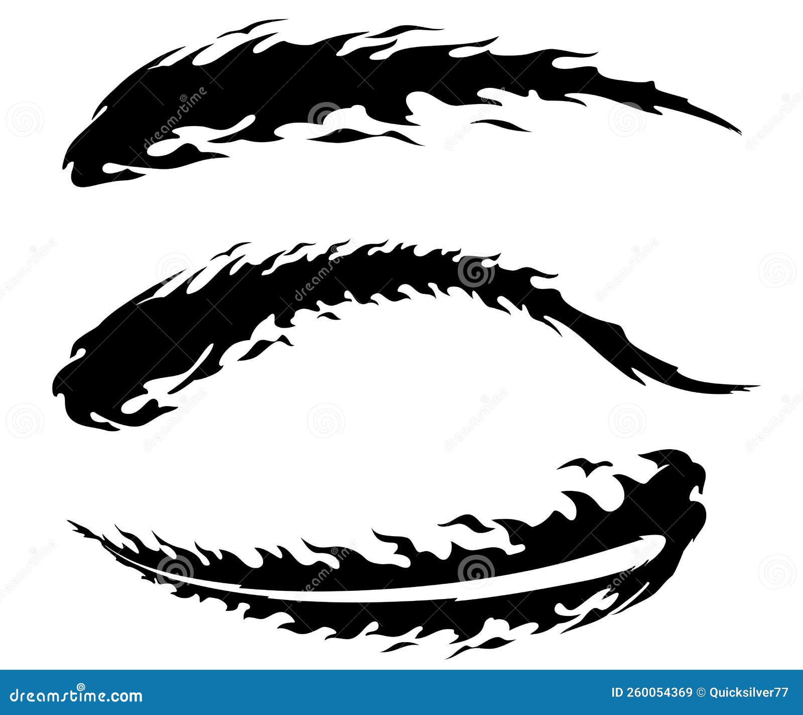 Flame Throw Burst Pattern Variation Set, Fiery Silhouettes Stock Vector ...