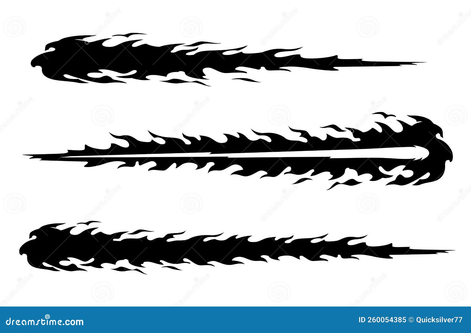 Flame Throw Burst Pattern Variation Set, Fiery Silhouettes Stock Vector ...