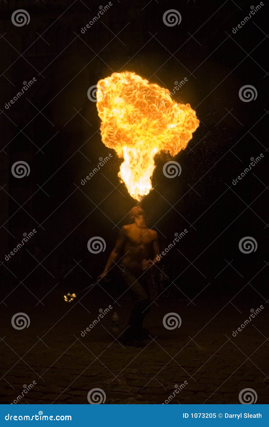 Flame thrower stock image. Image of male, fire, chested - 1073205