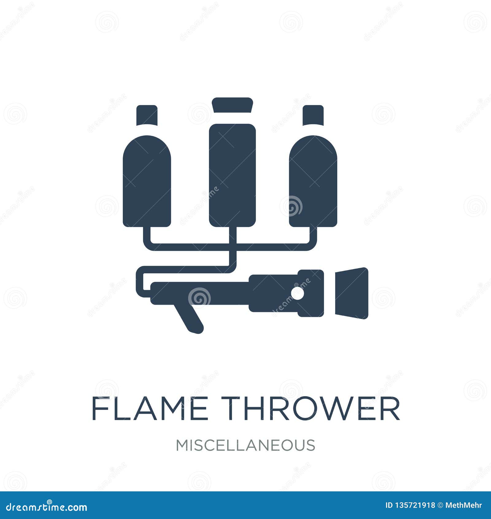 Flame Thrower Icon in Trendy Design Style. Flame Thrower Icon Isolated ...