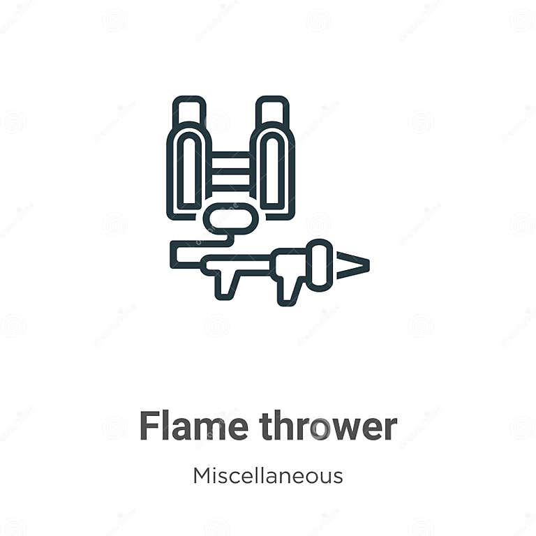 Flame Thrower Outline Vector Icon. Thin Line Black Flame Thrower Icon ...