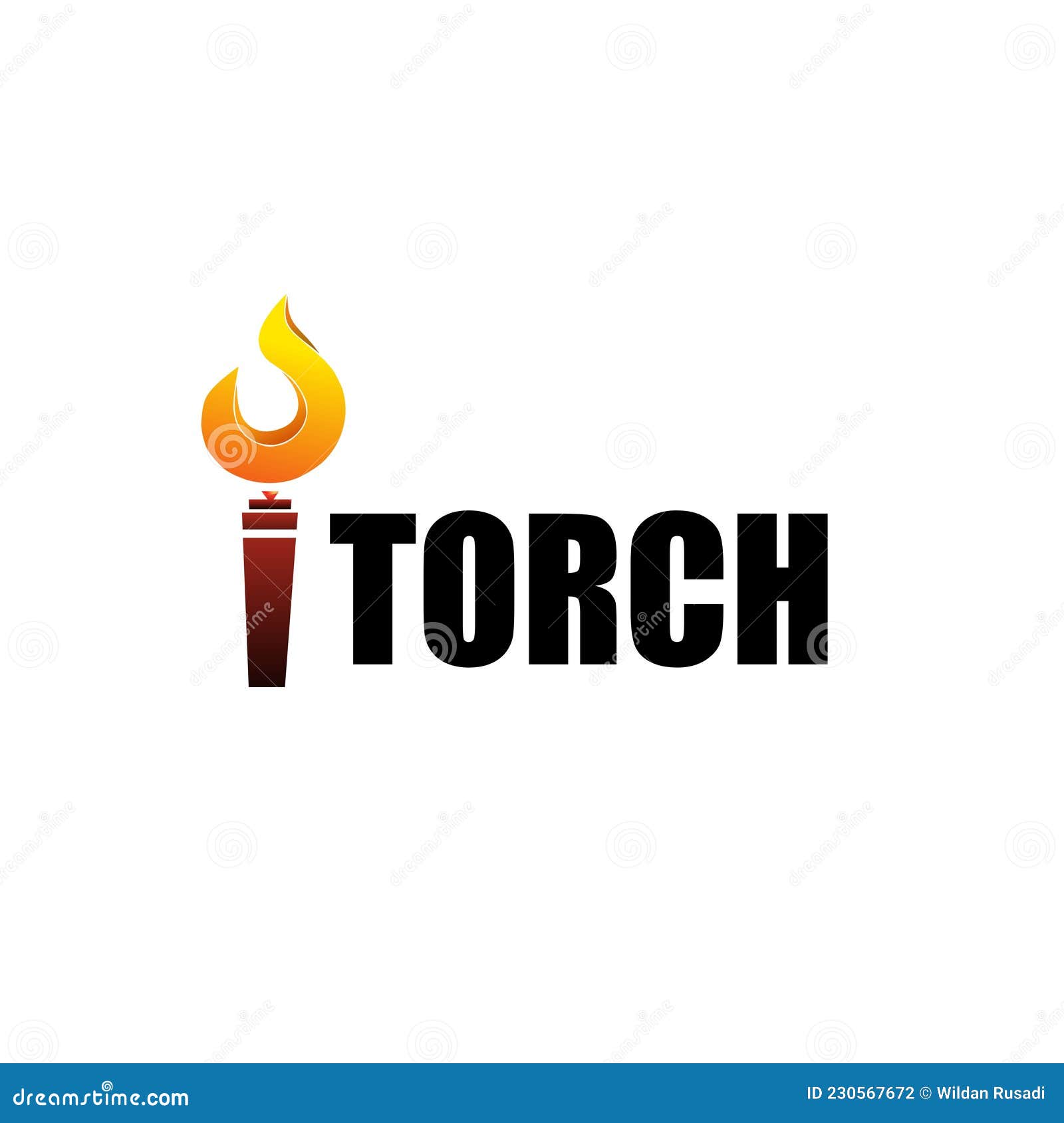 Torch Logo stock vector. Illustration of fire, emblem - 230567672